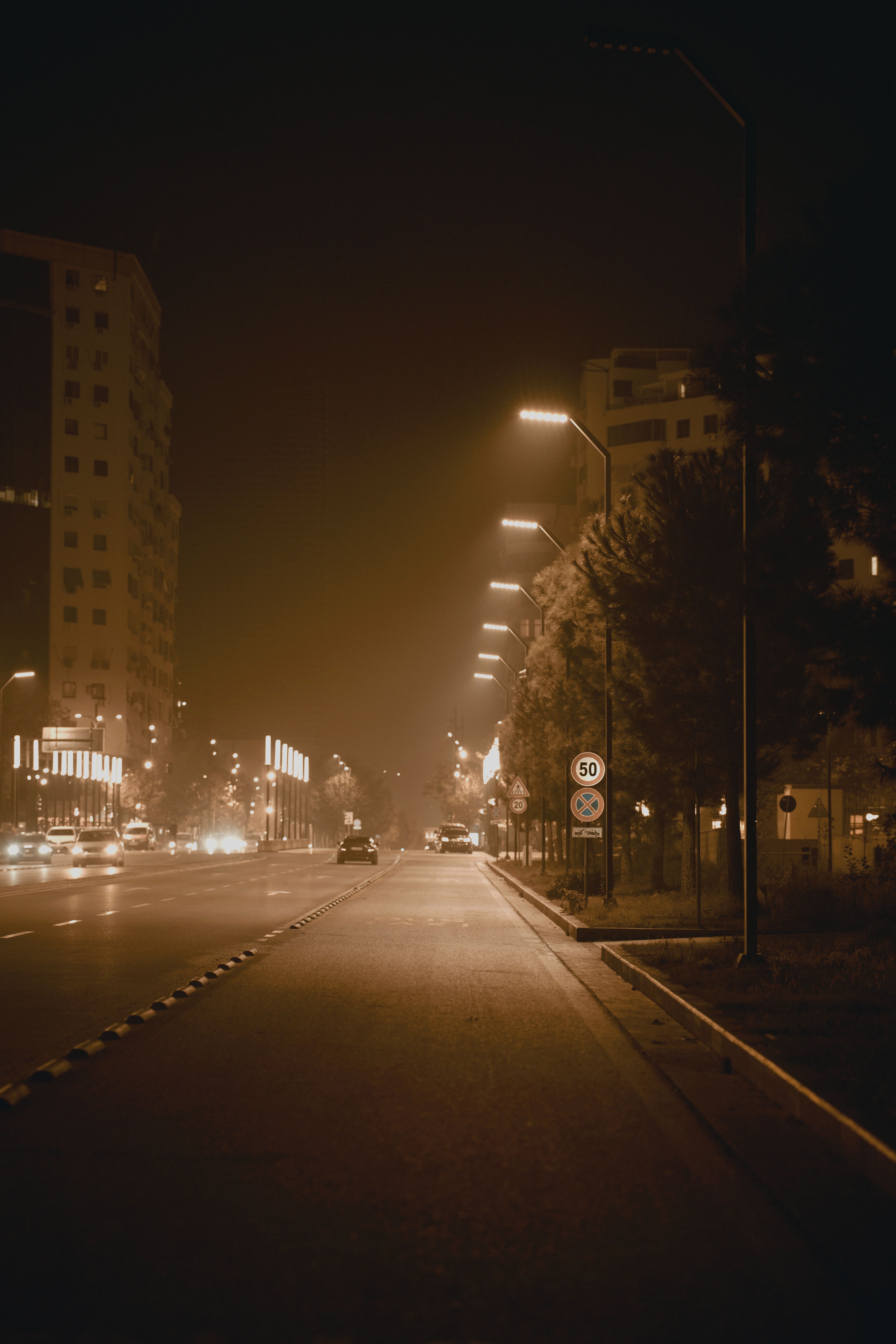 Empty Street in a City at Night · Free Stock Photo