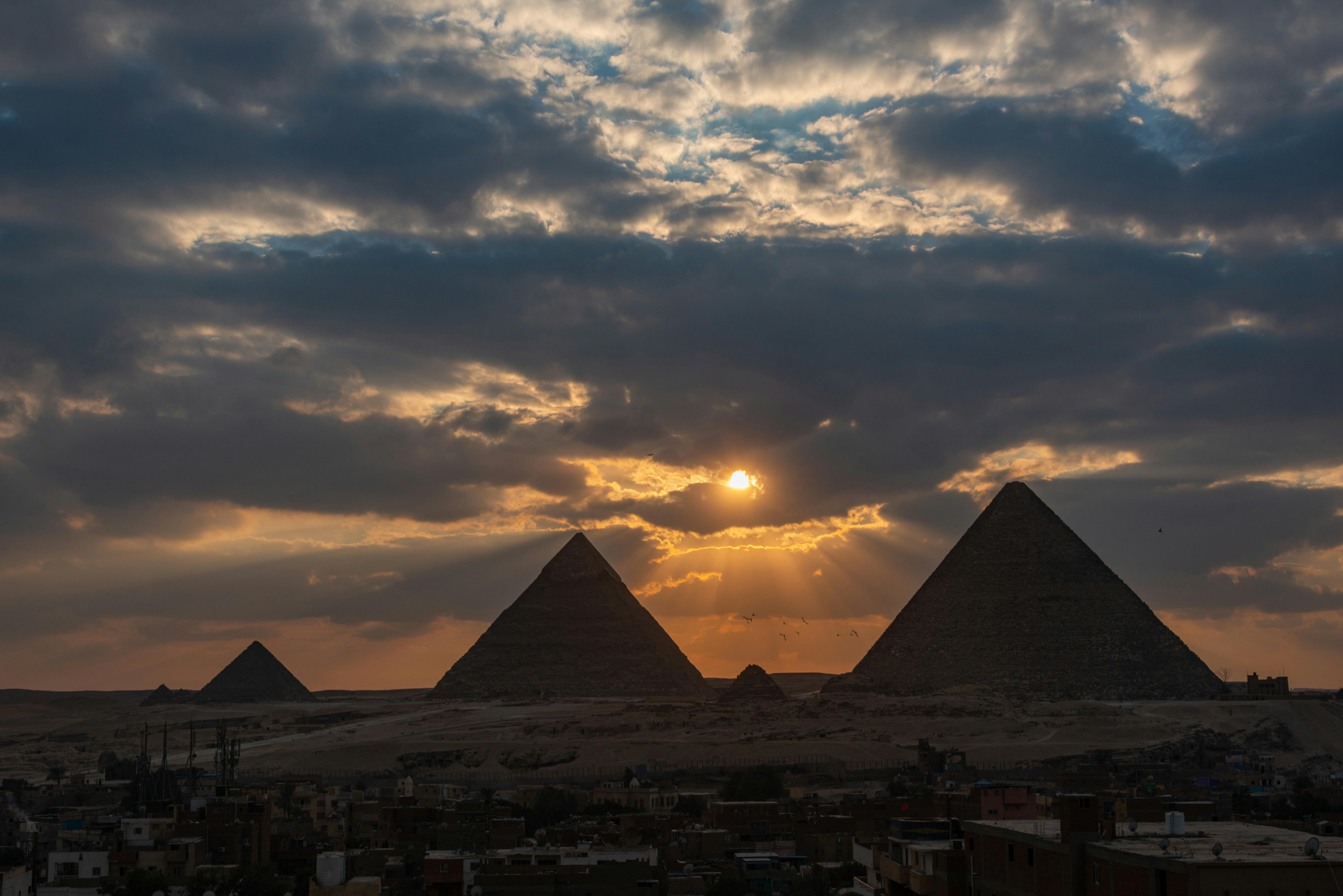 Clouds over Pyramids at Sunset · Free Stock Photo