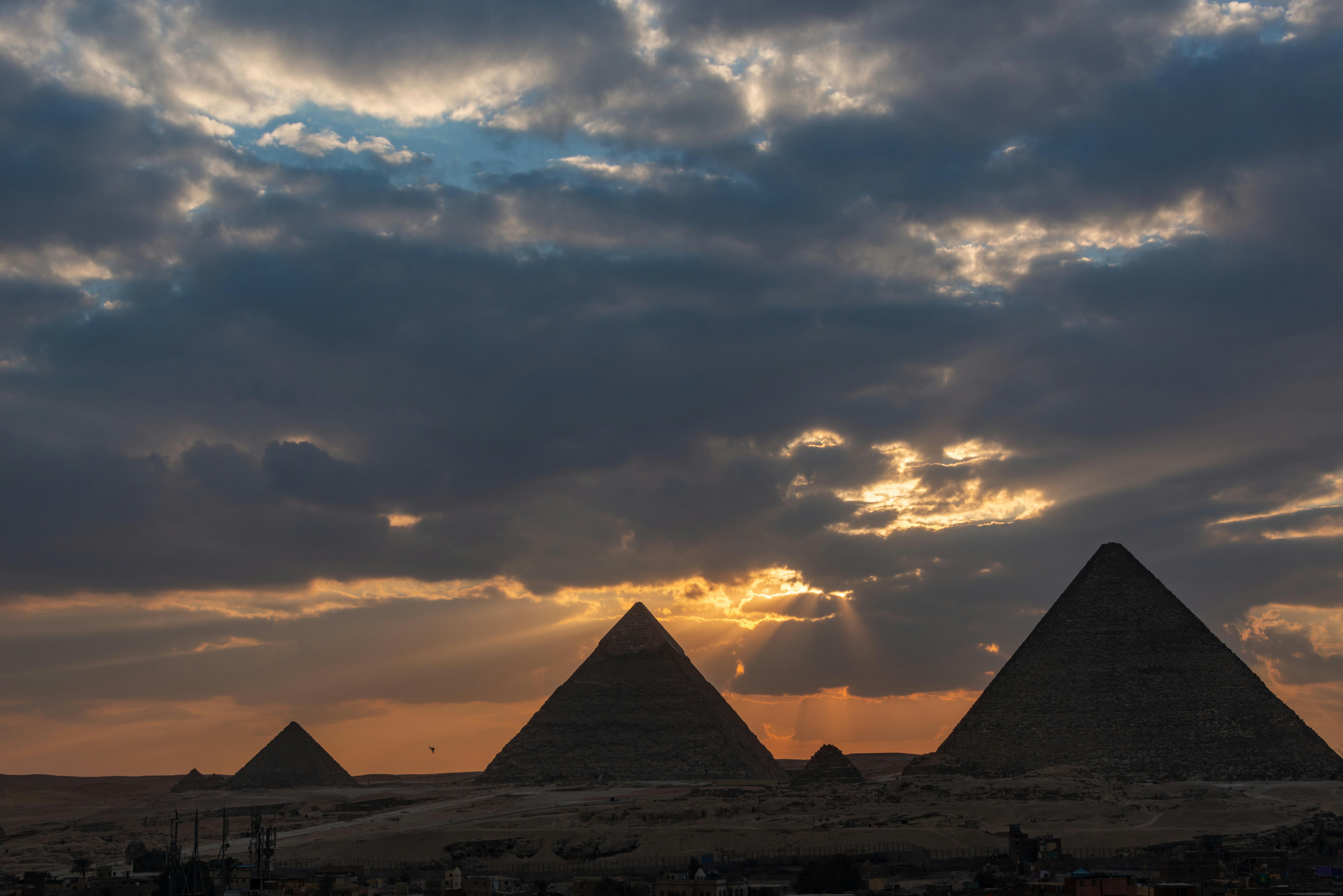 Silhouette of Pyramid During Sunset · Free Stock Photo