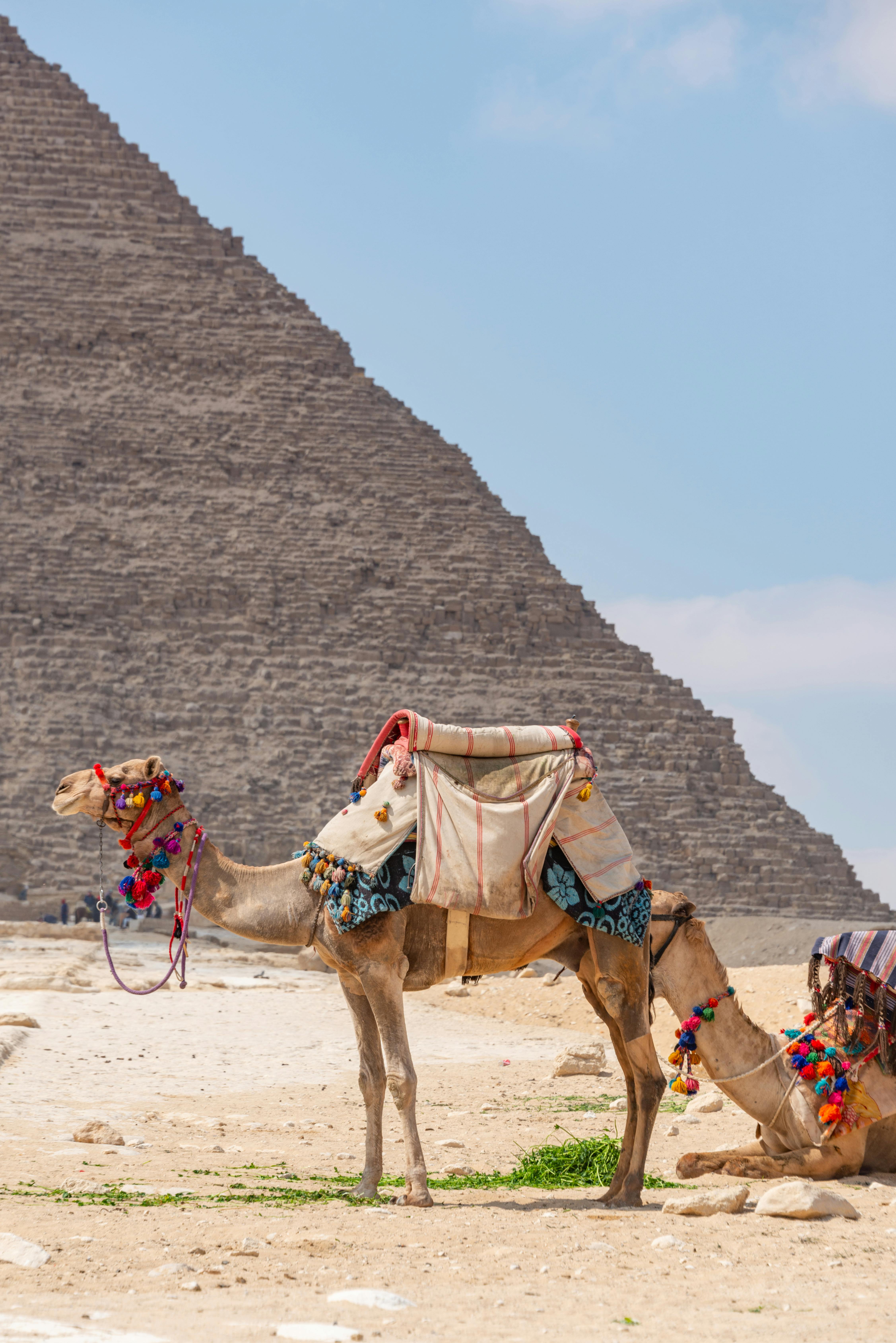Gray Pyramid on Dessert Under Blue Sky · Free Stock Photo