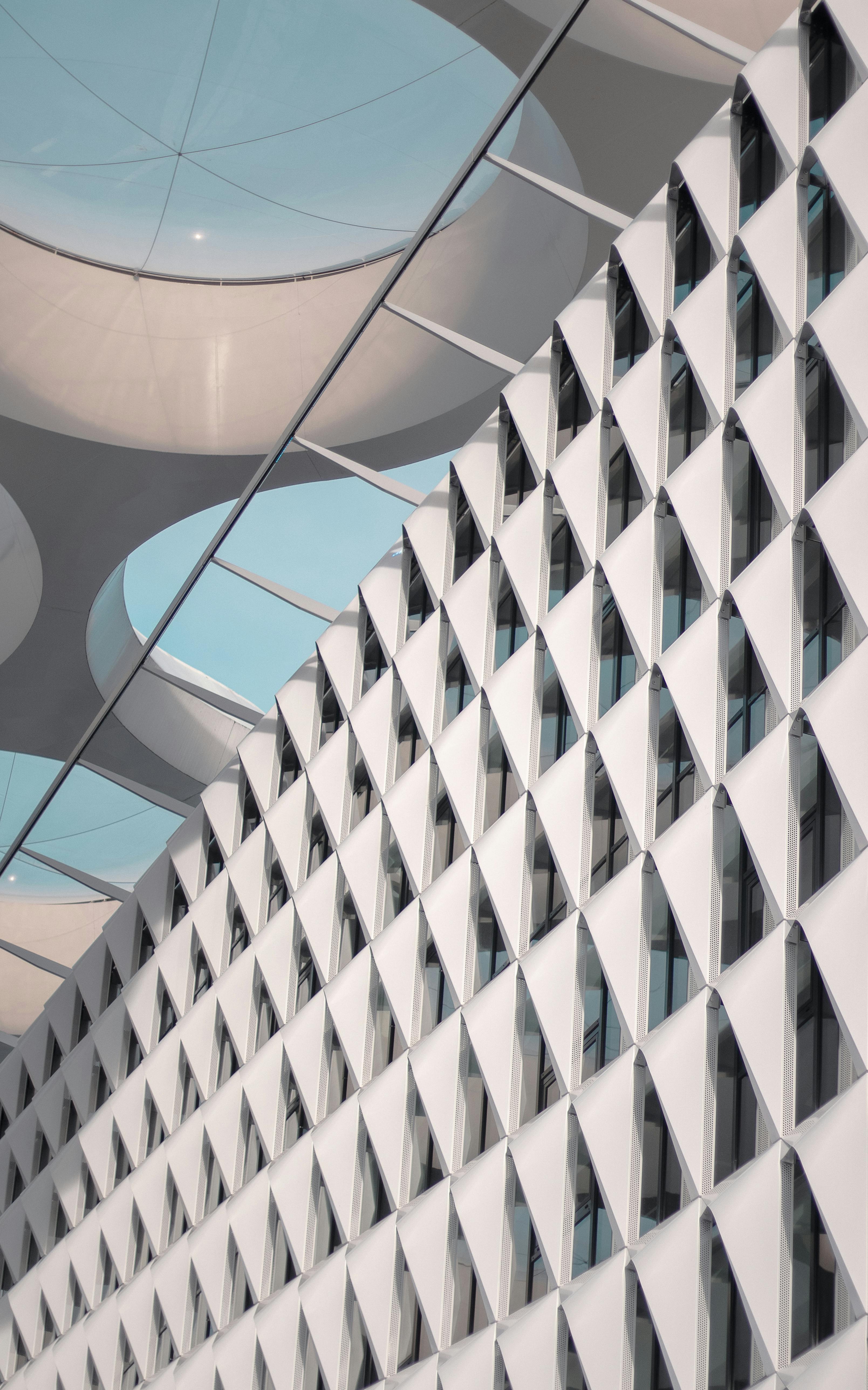 Modern Building with Glass Angled Walls · Free Stock Photo