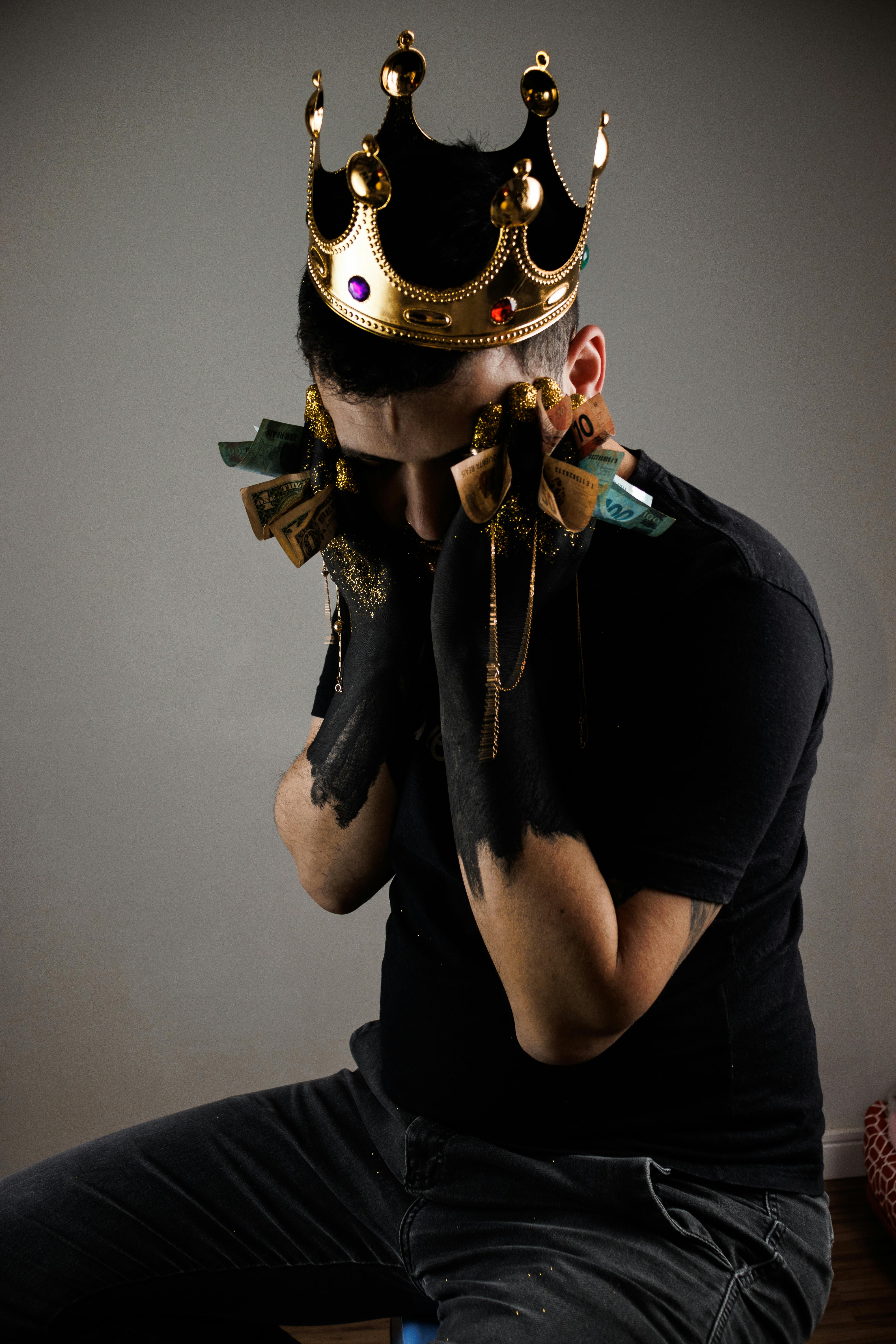 Portrait of Man Wearing a Crown · Free Stock Photo