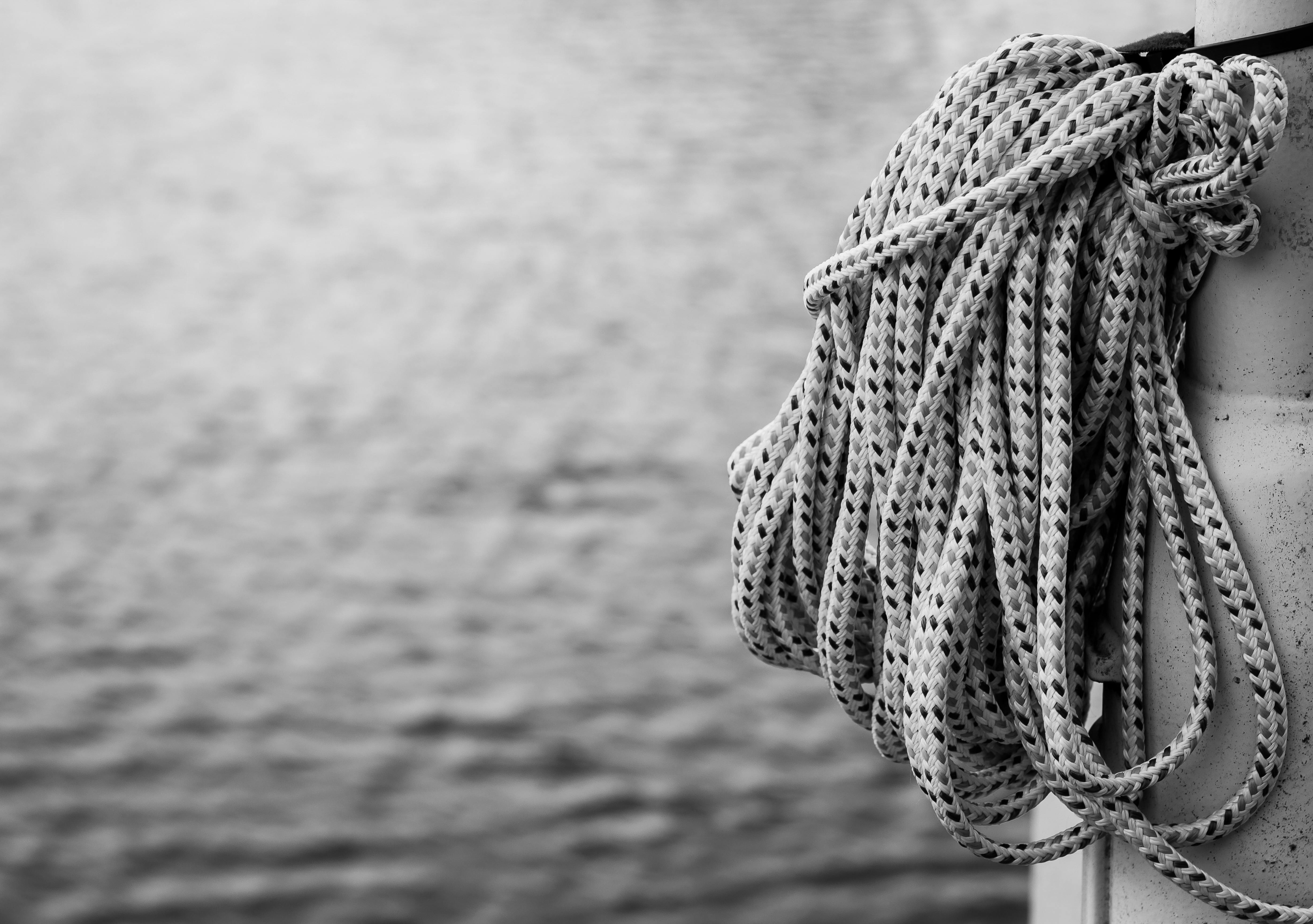 Grayscale Photo of Rope · Free Stock Photo