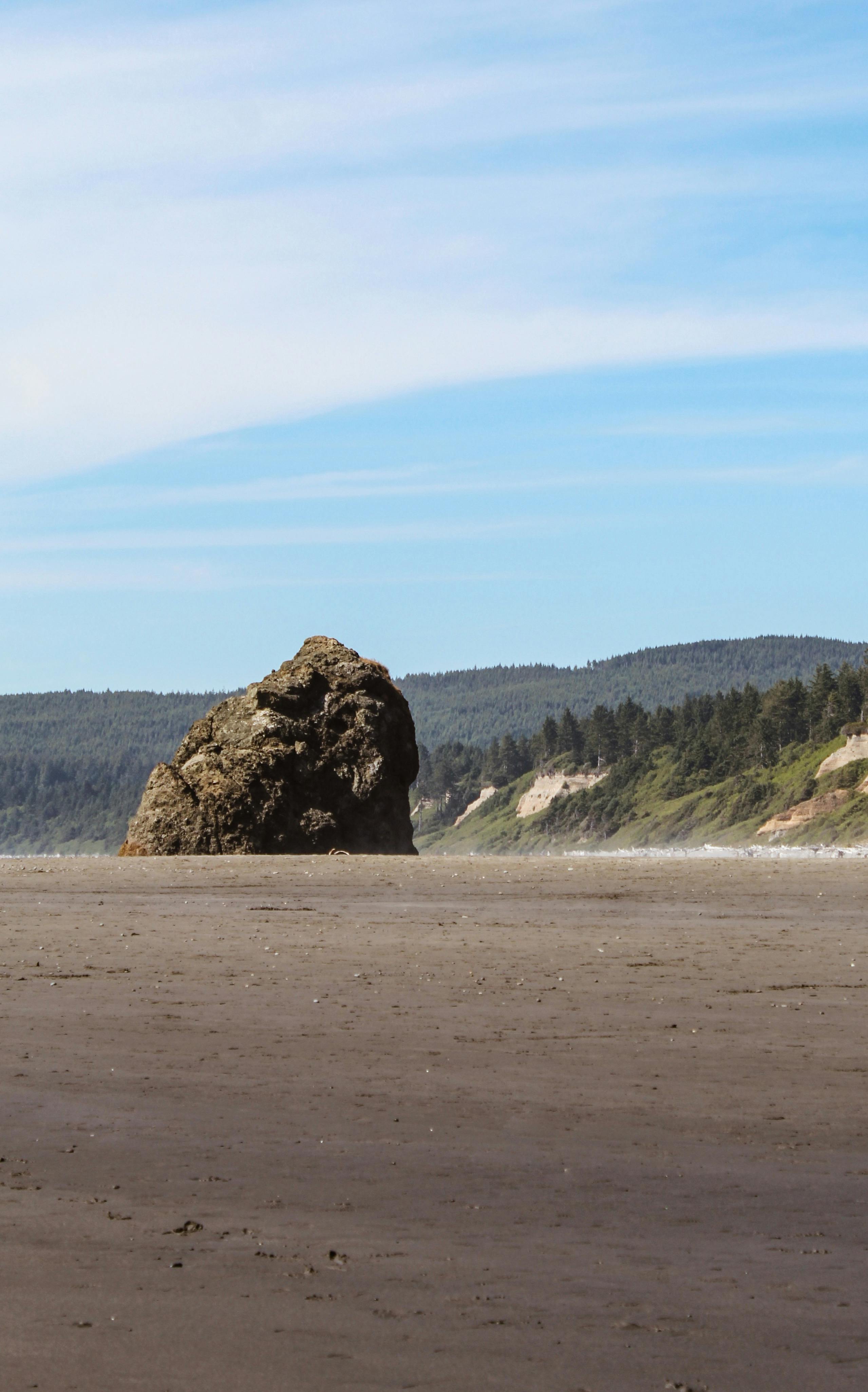 A Big Rock on Brown Sand · Free Stock Photo