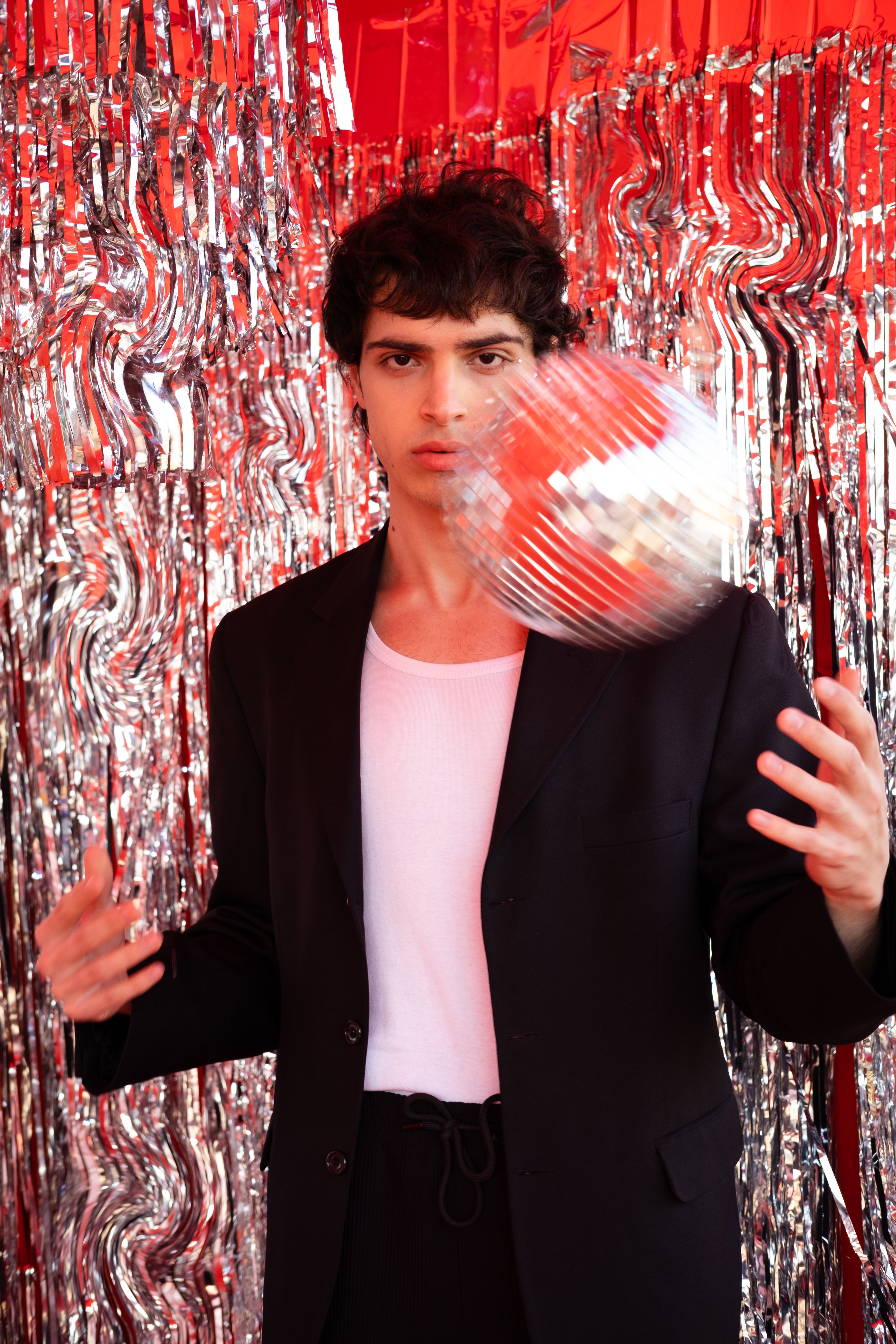 Stylish Young Man with Disco Ball at Party · Free Stock Photo