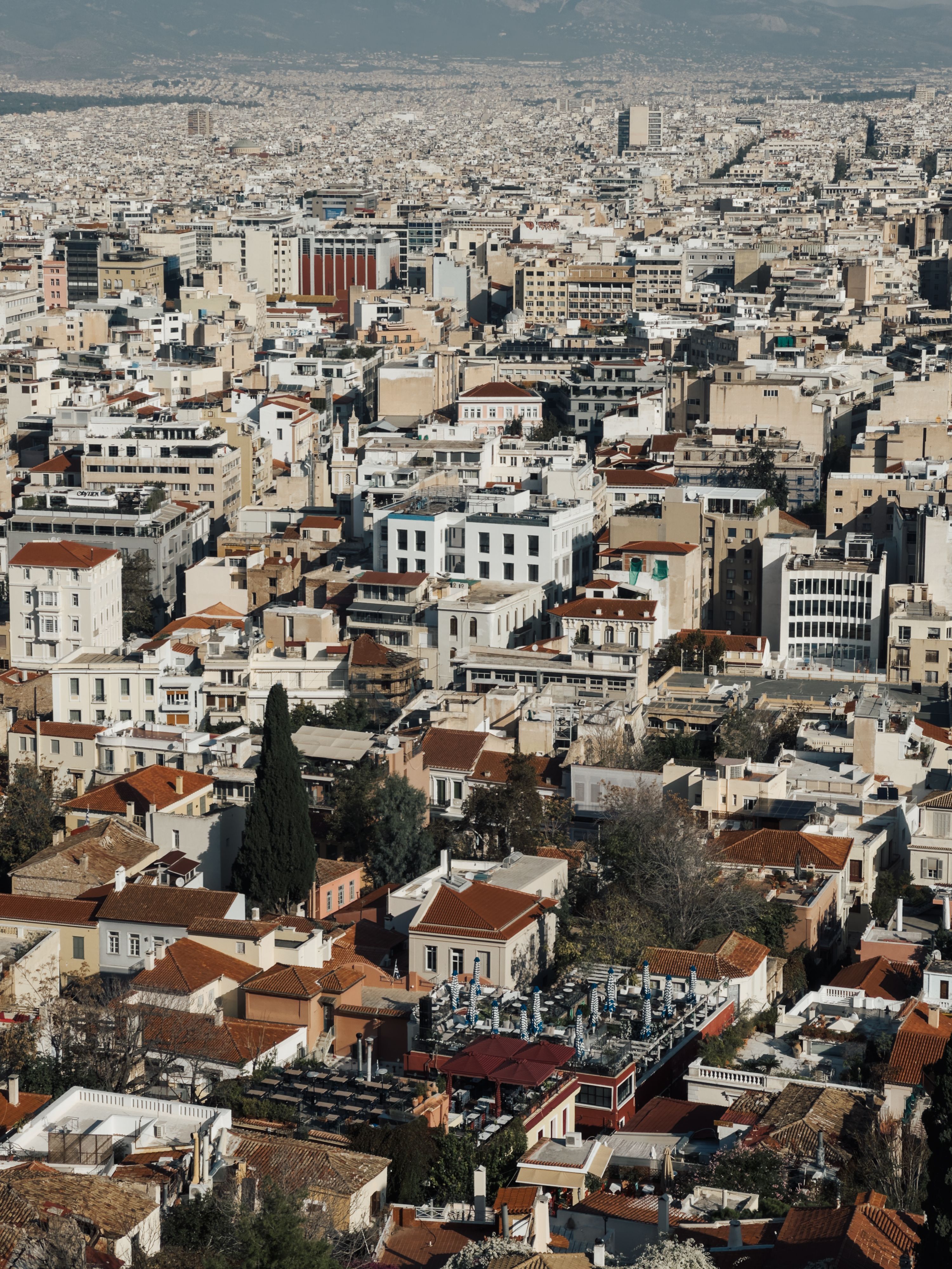 Aerial view of Athens cityscape with historical architecture · Free ...