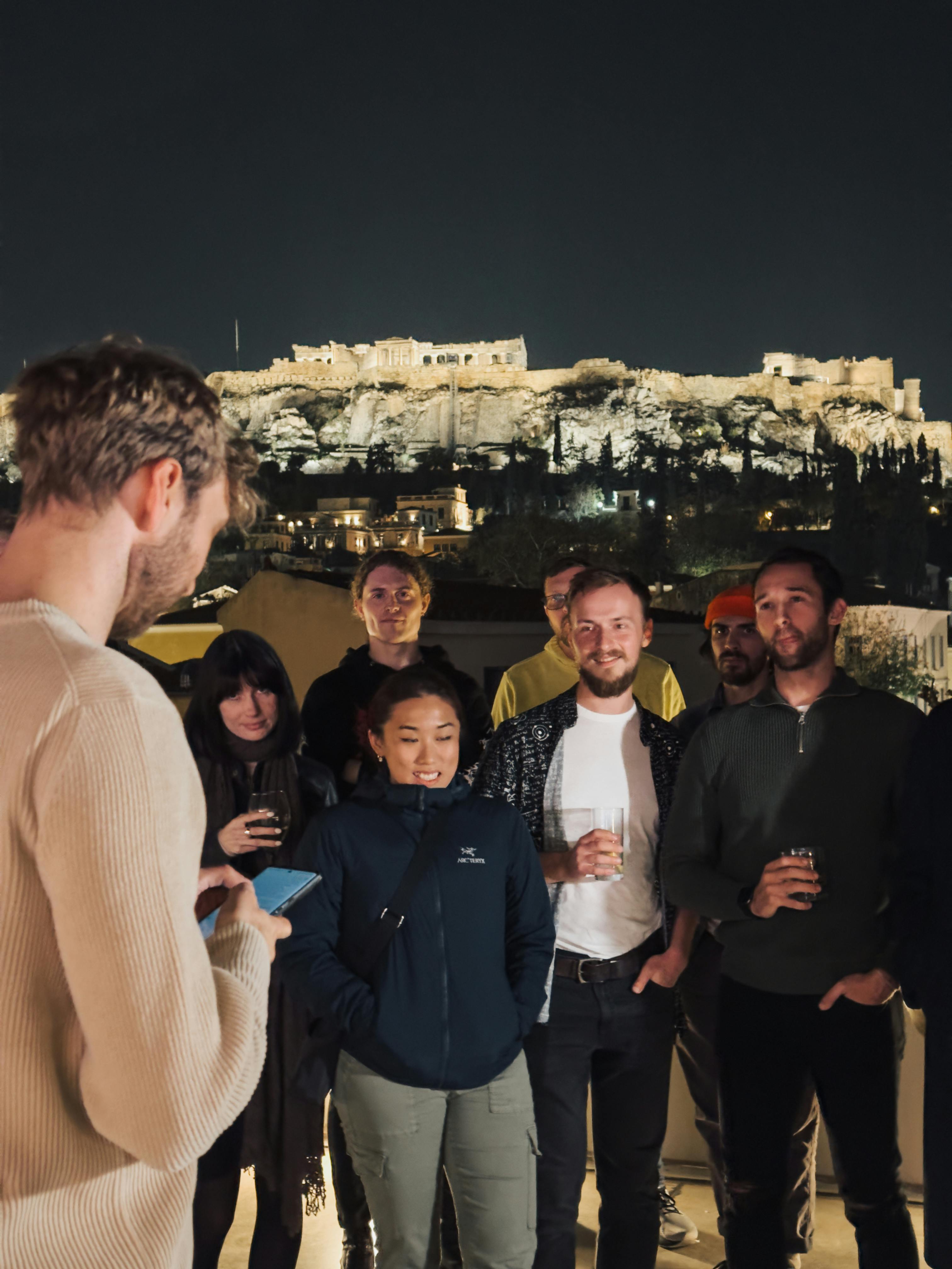Standing Group of People at Night · Free Stock Photo