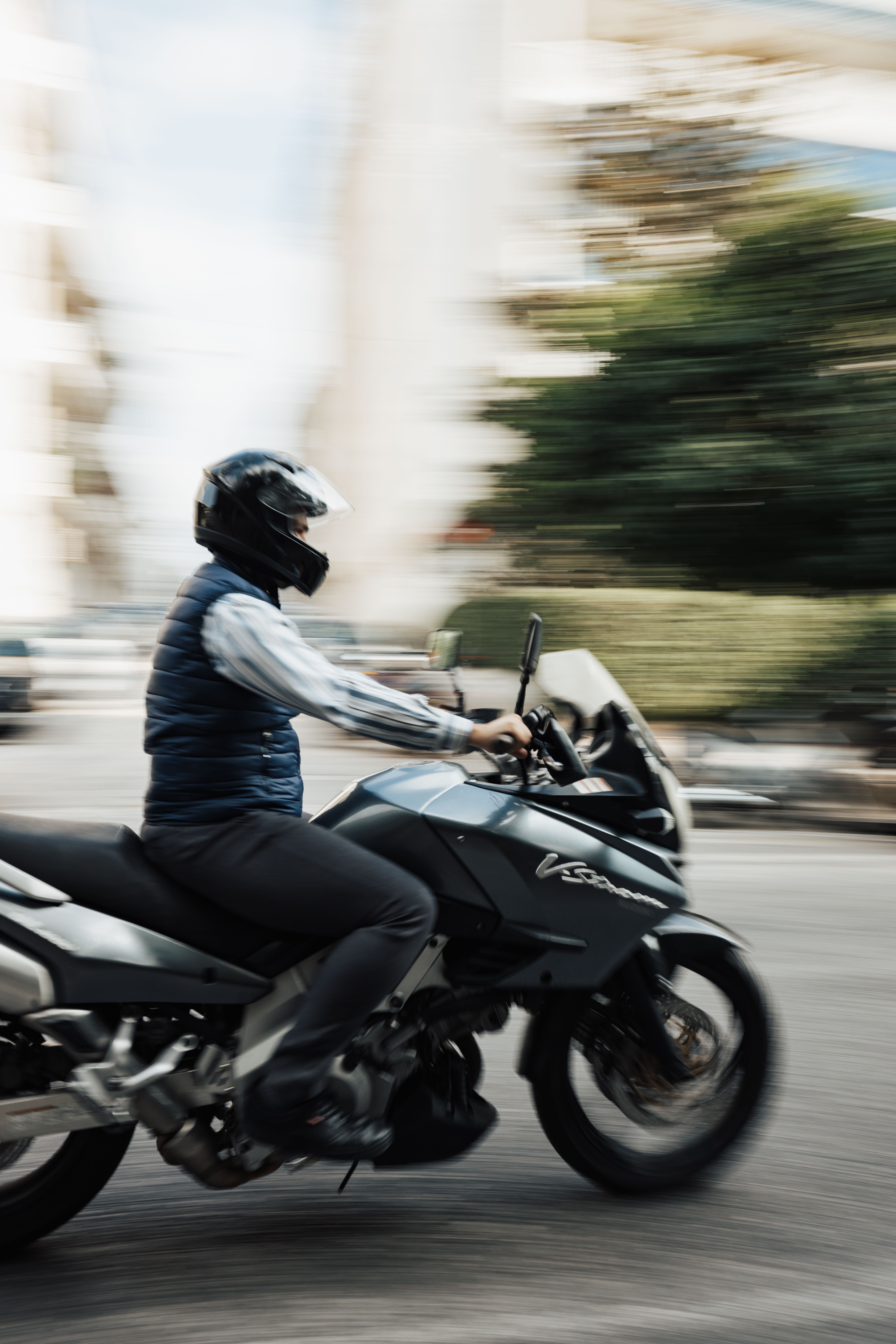 Man Riding Motorcycle in City · Free Stock Photo