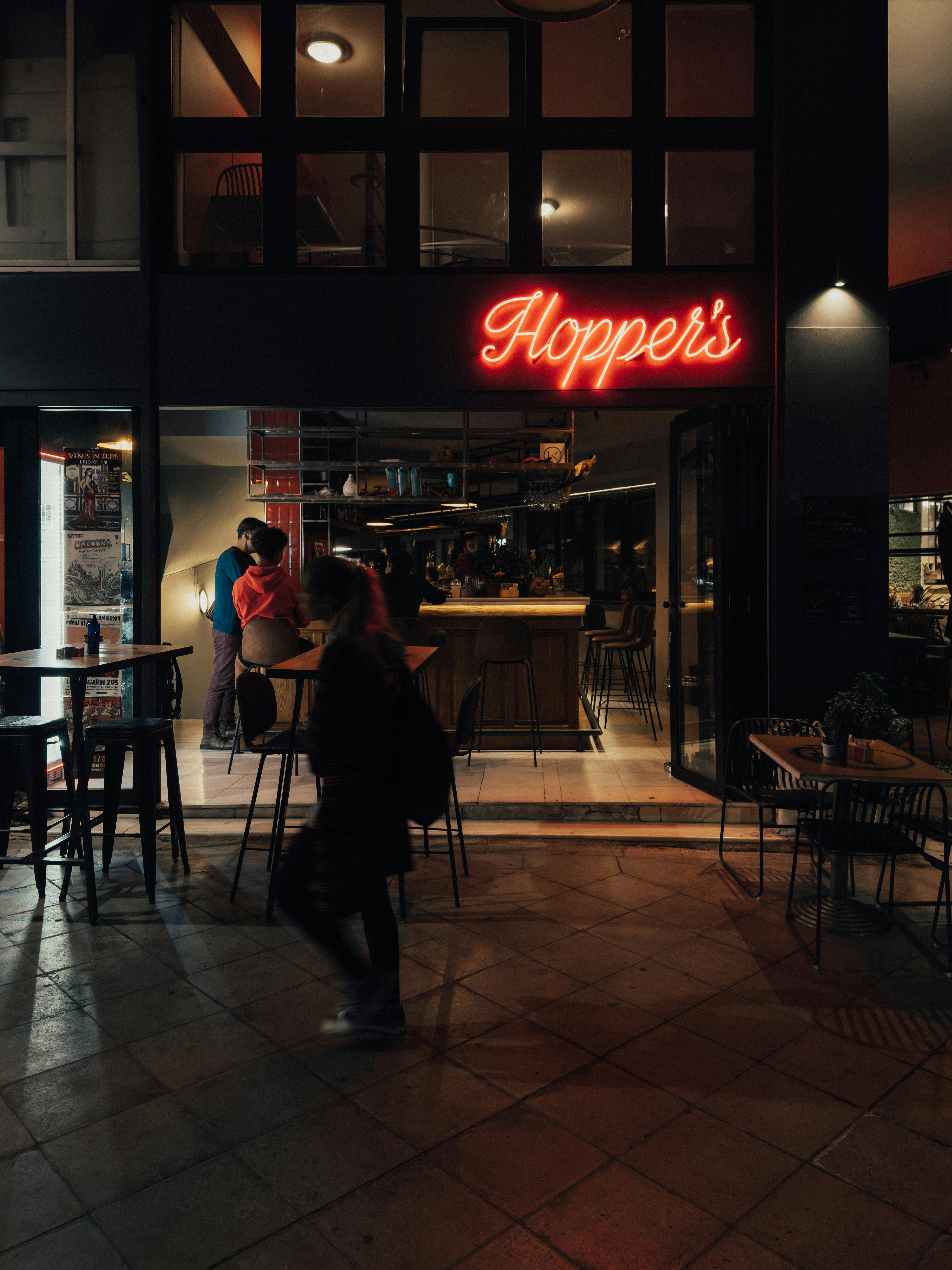 Sidewalk Cafe at Night · Free Stock Photo