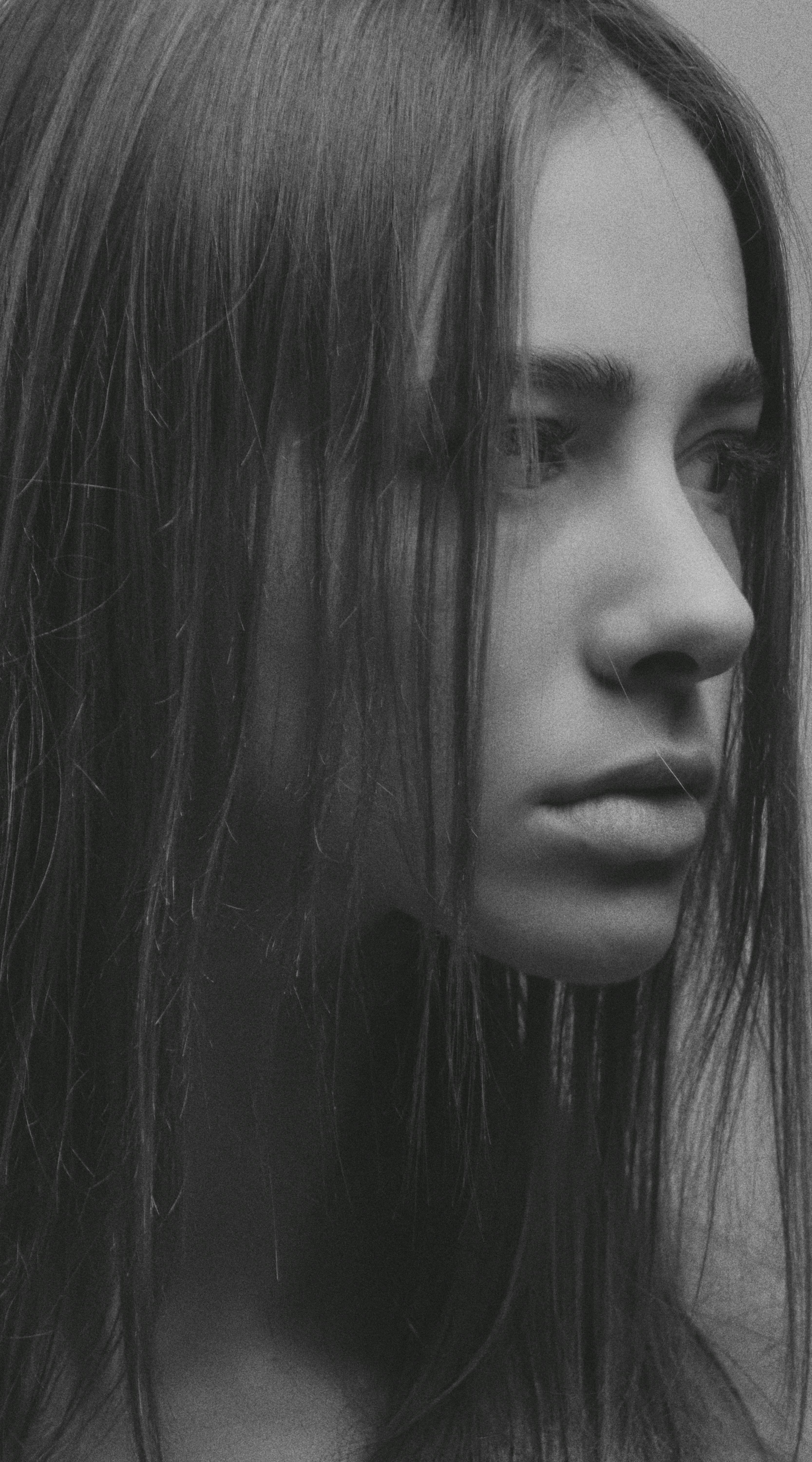 Grayscale Portrait of a Woman · Free Stock Photo