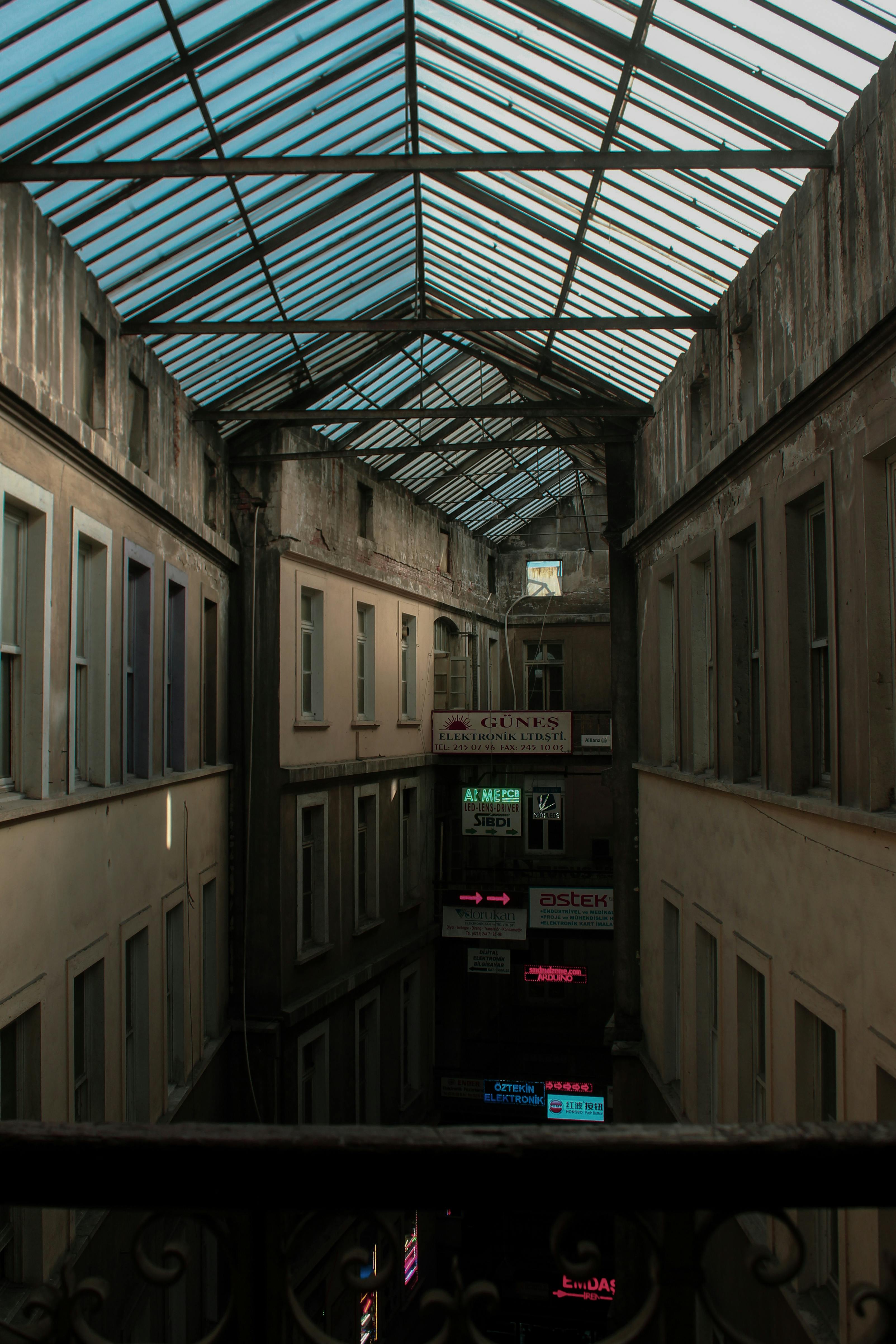 A Passage Between Two Buildings Connected with a Glass Roof · Free ...