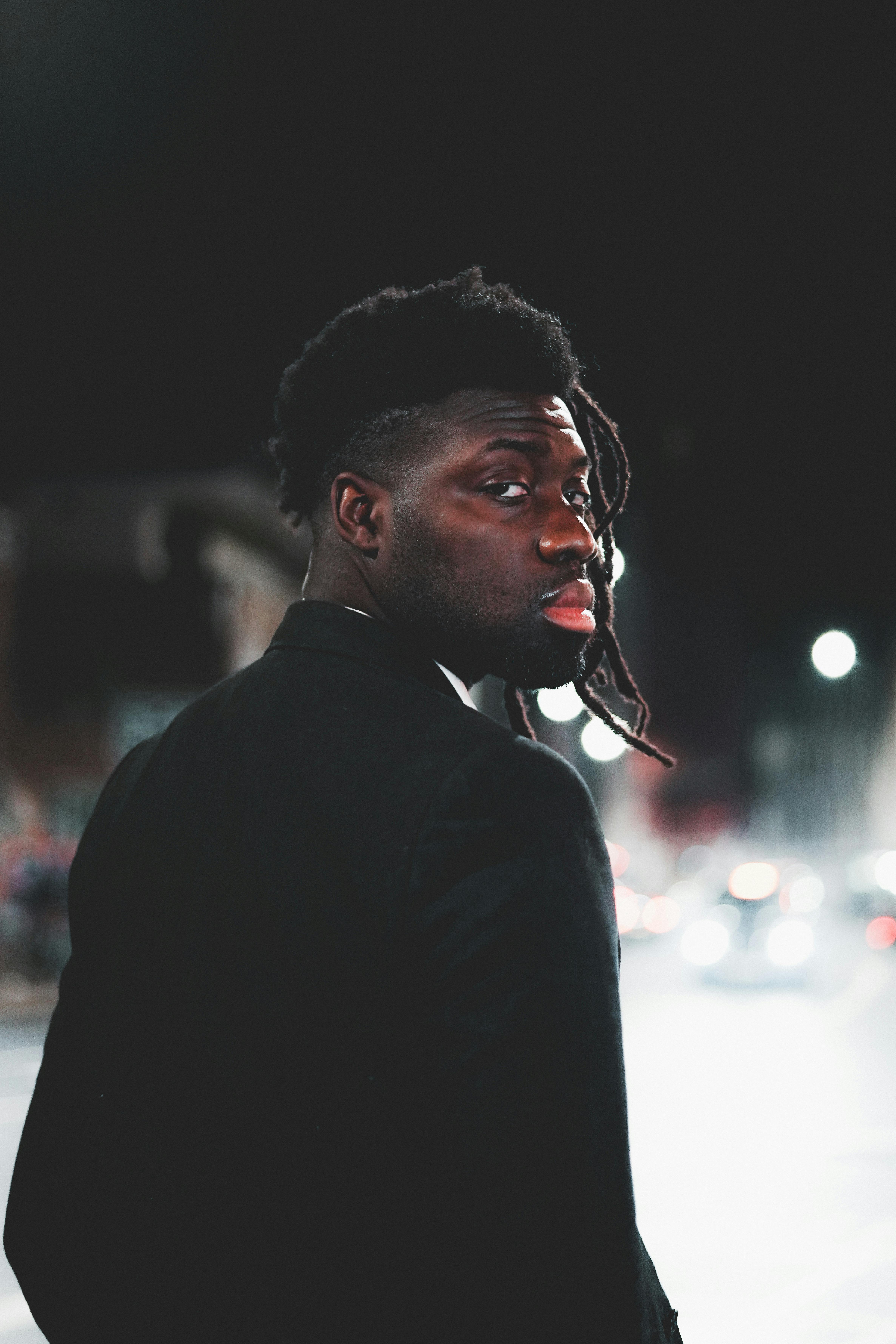 Man Looking Back at Night · Free Stock Photo