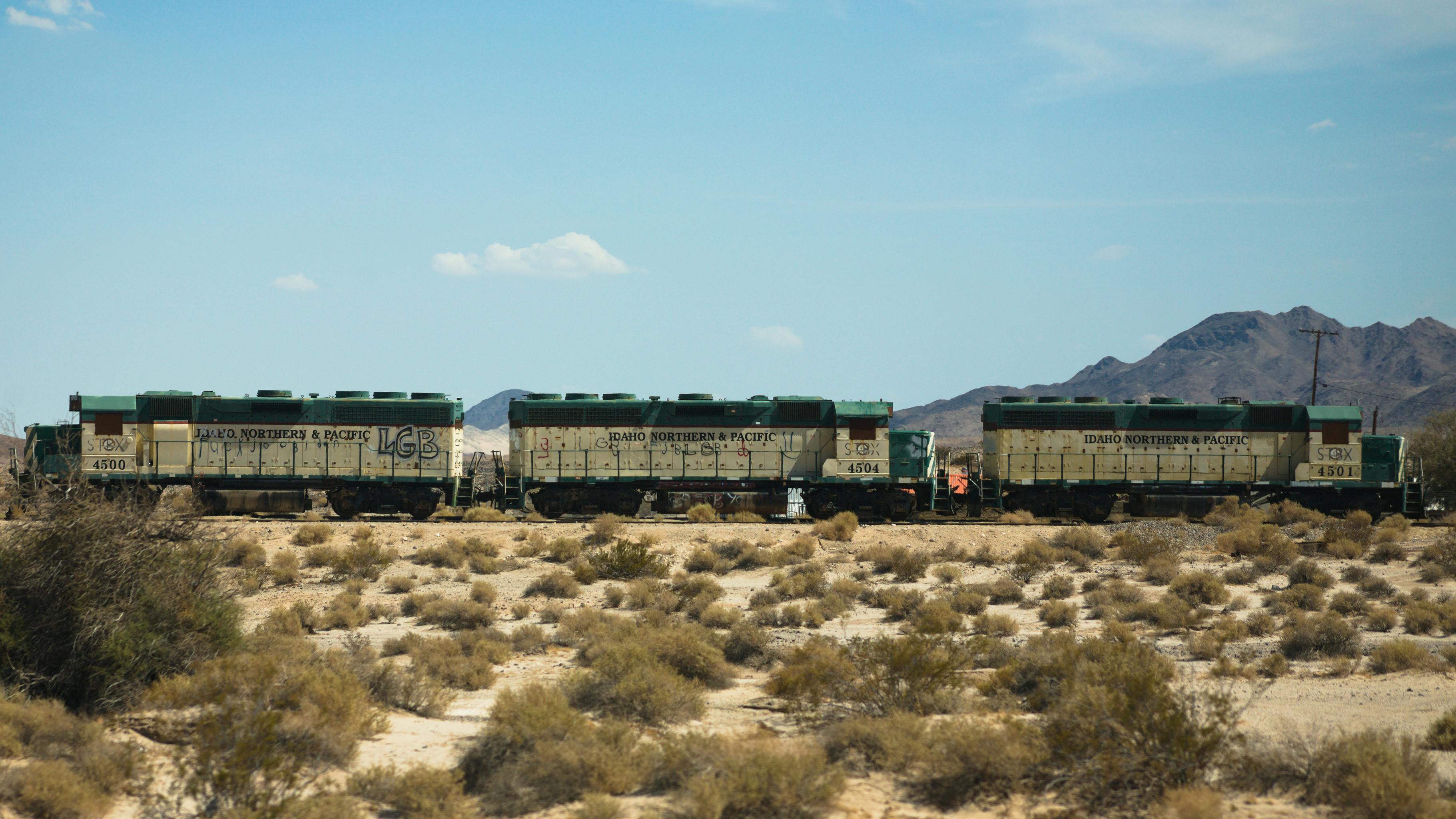 Cargo Train in Desert · Free Stock Photo