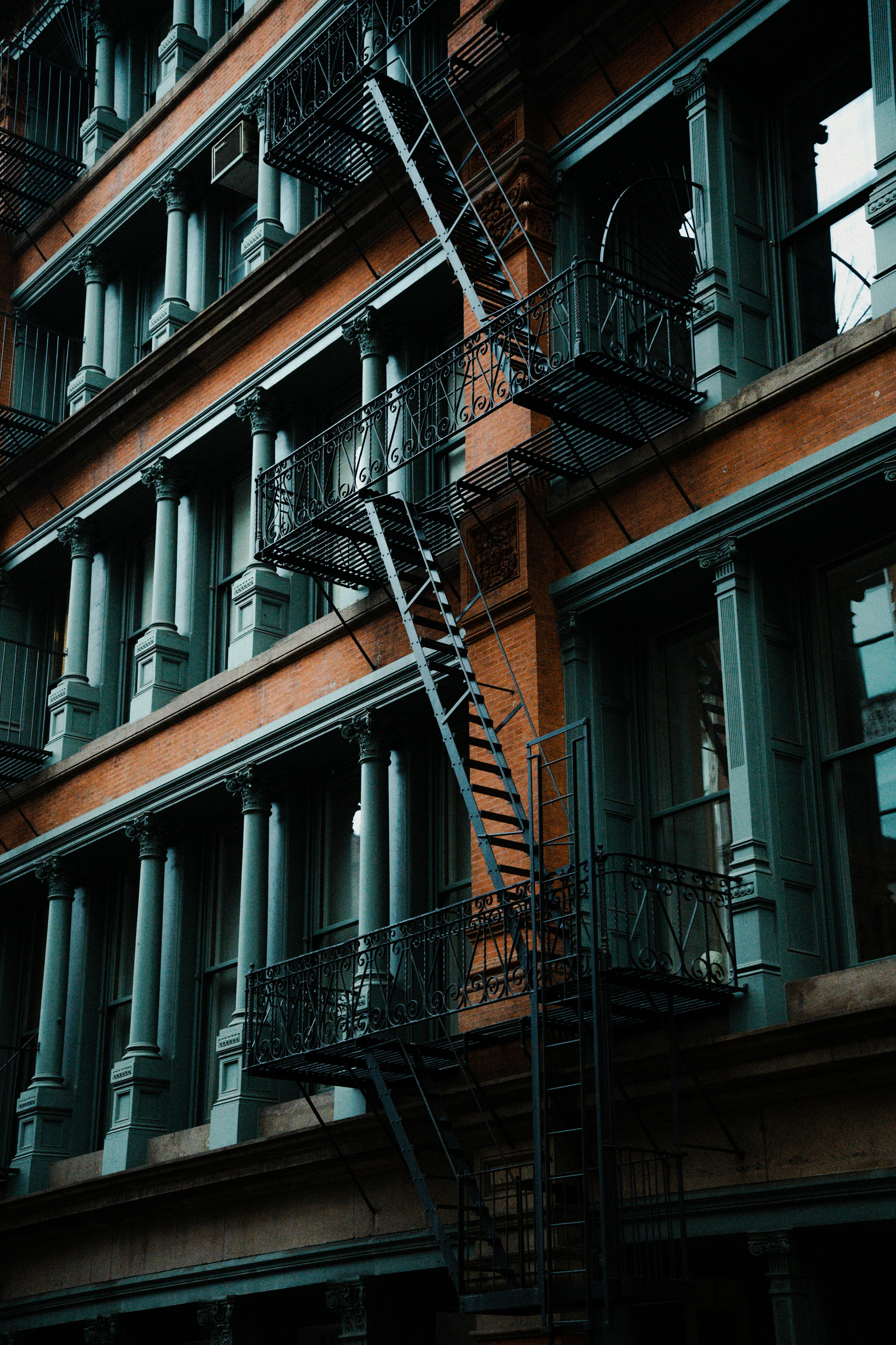 Fire Escape Staircase on a Residential Building in City · Free Stock Photo