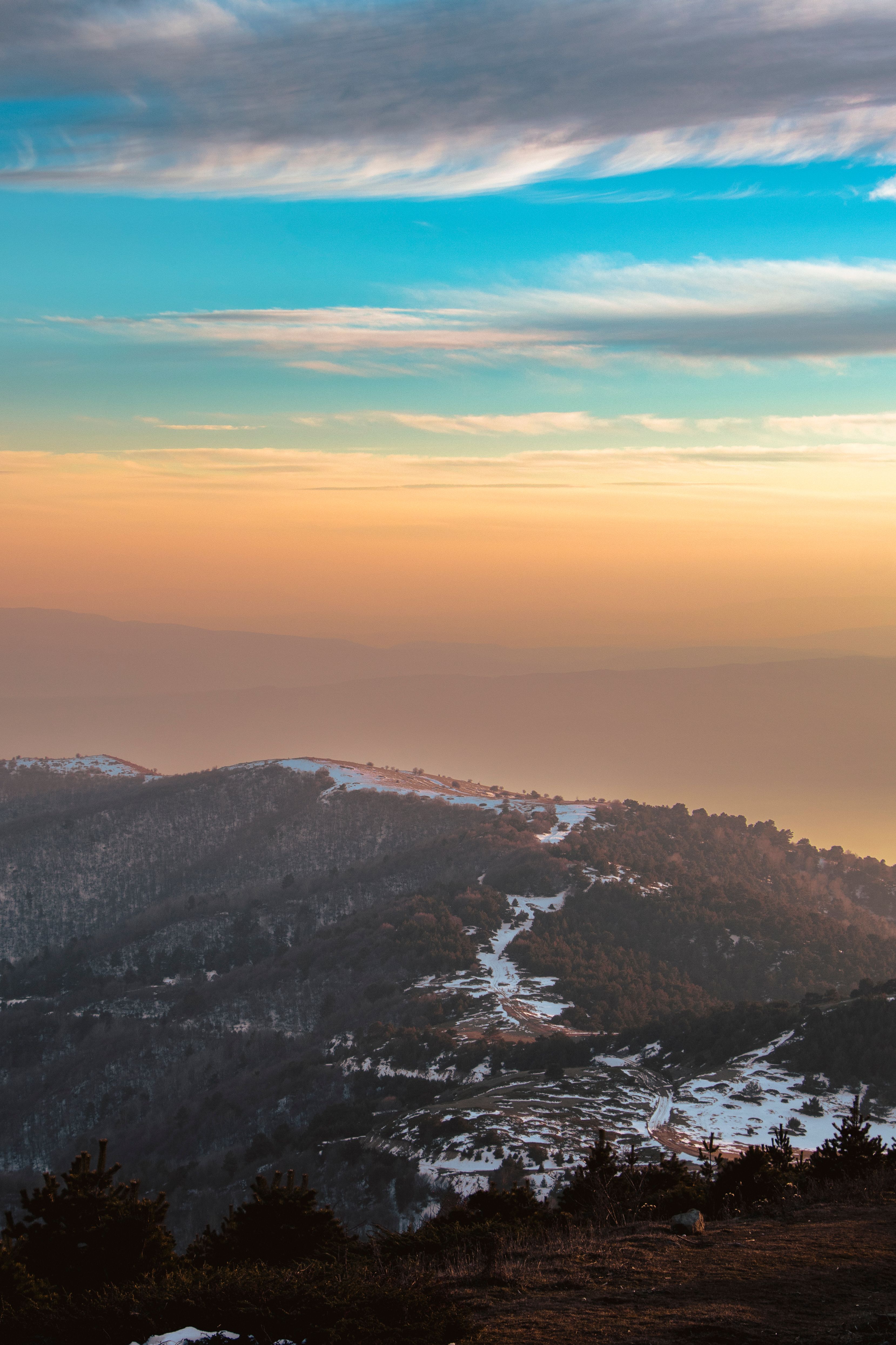Landscape Scenery of Mountain during Sunset · Free Stock Photo