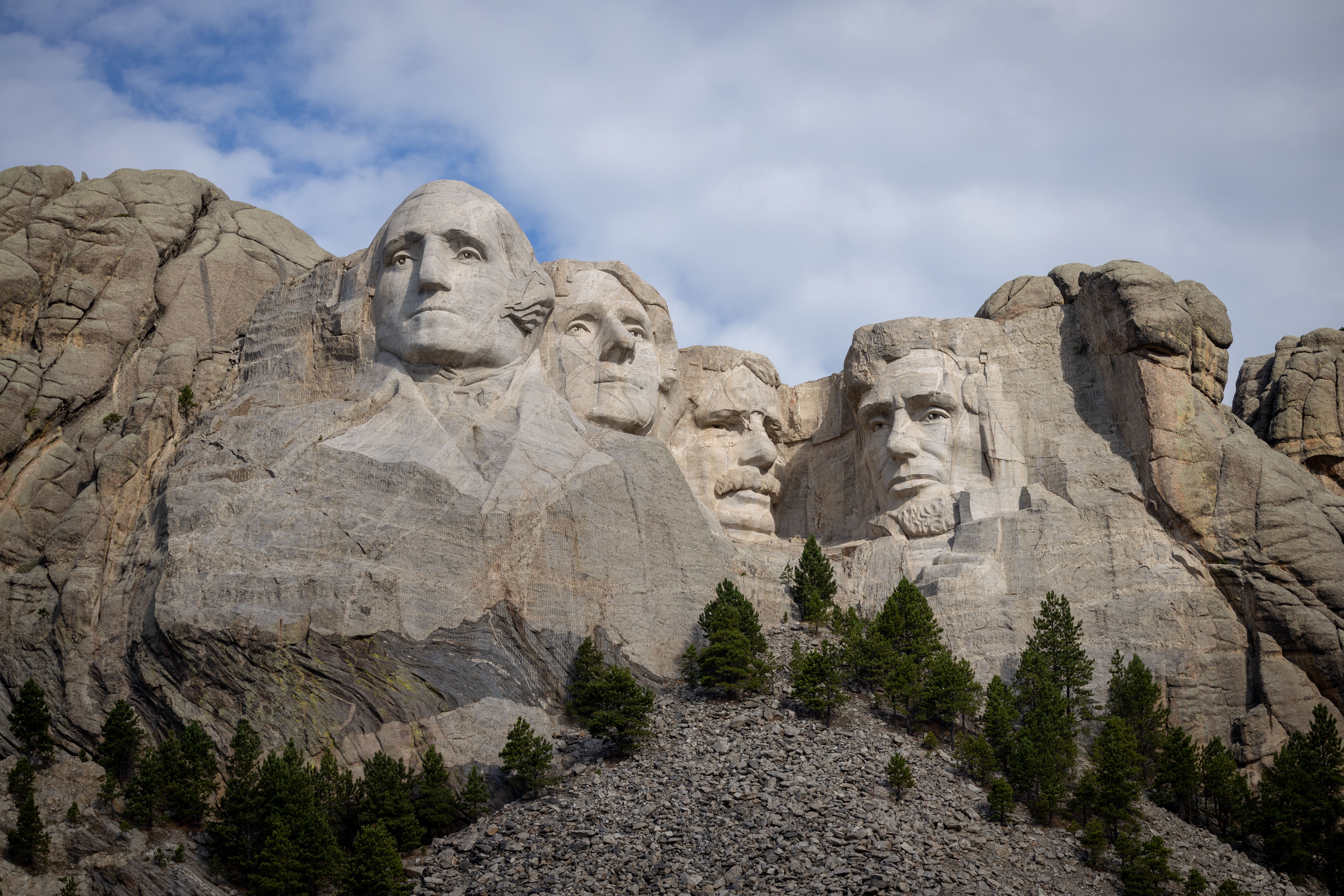 Faces of Four USA Presidents Carved in Rocks of Mount Rushmore · Free ...