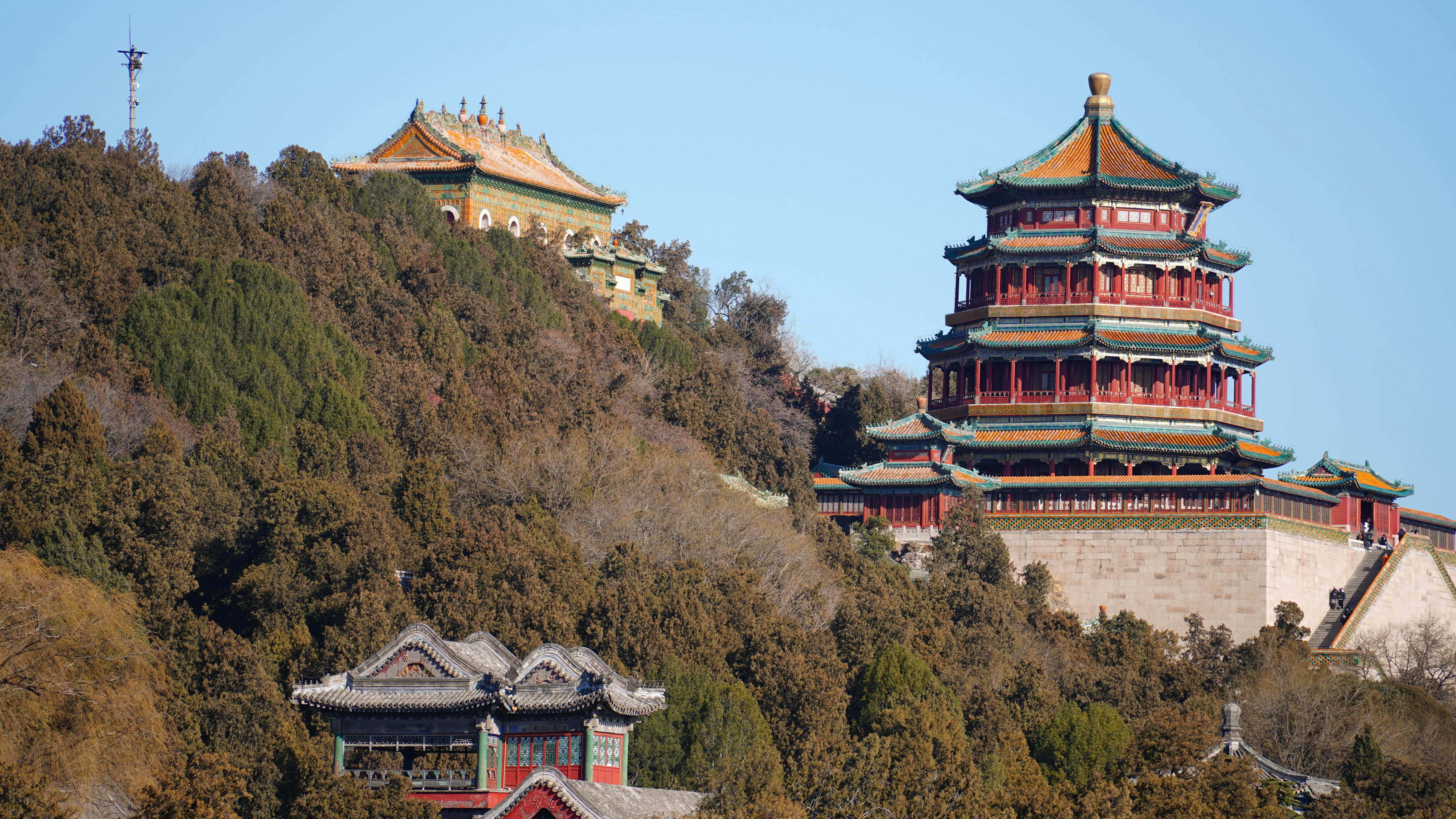 Temple Buildings on Hill · Free Stock Photo
