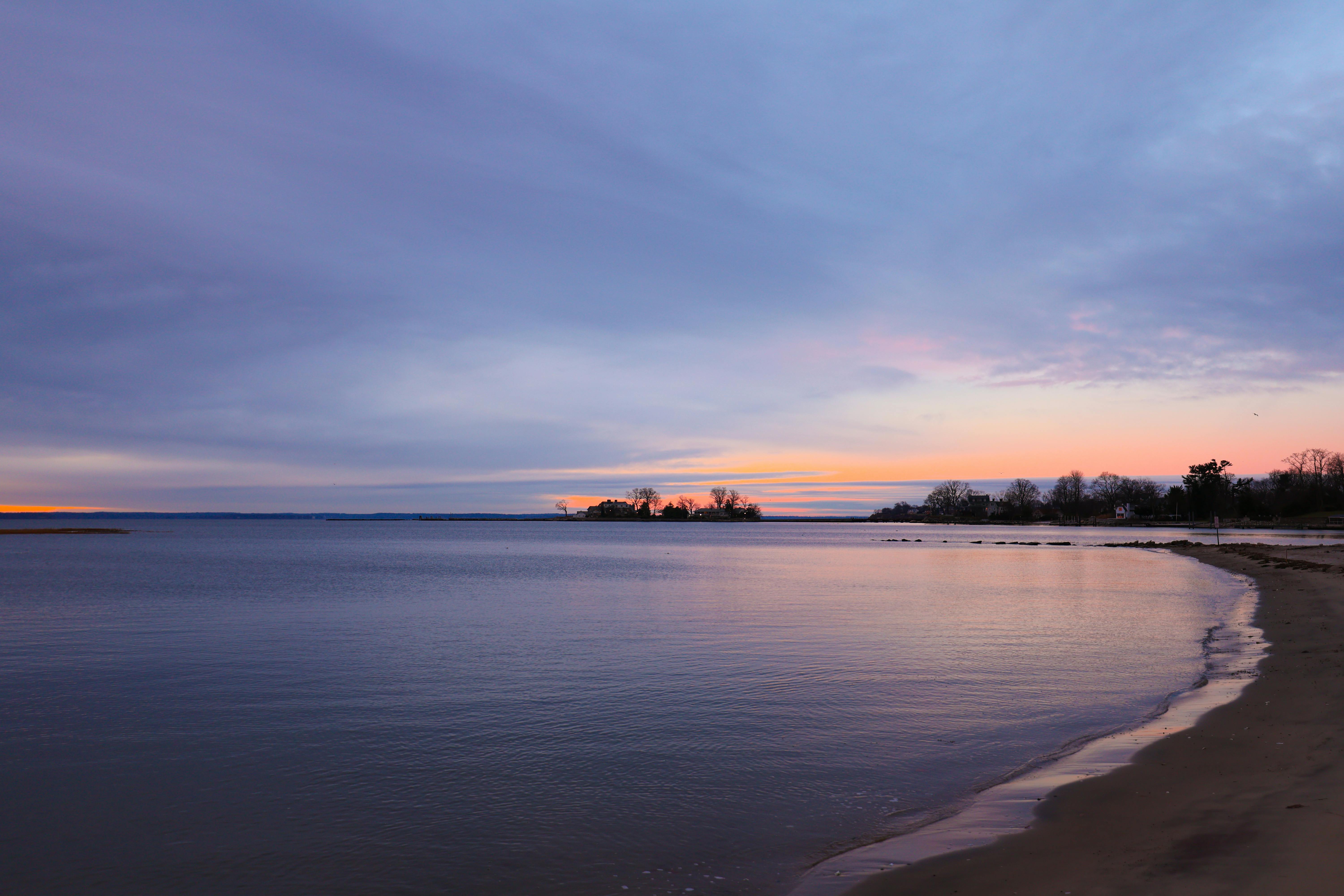 Empty Beach and Sea at Dusk · Free Stock Photo