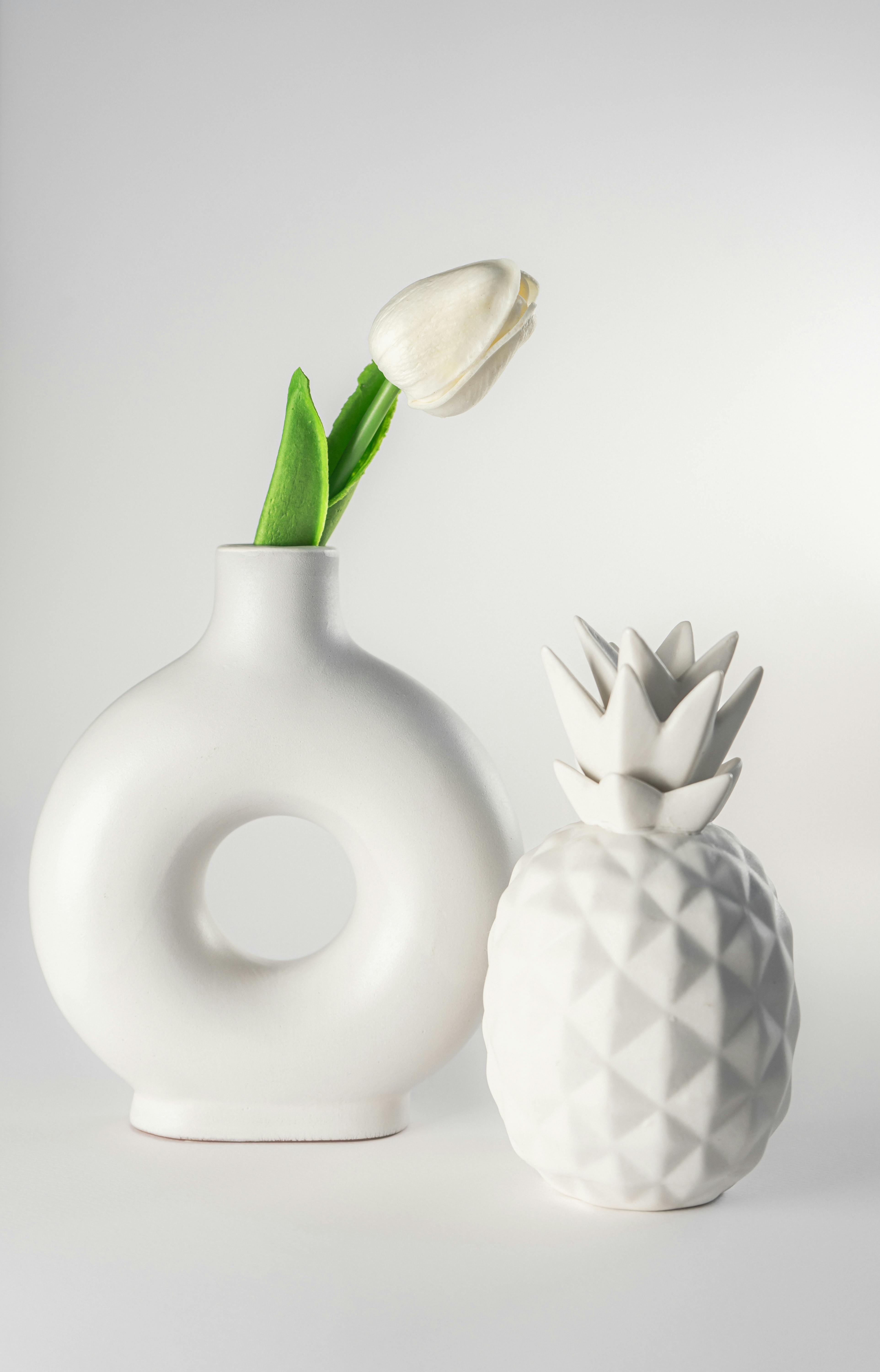 White Ceramic Vase with Flower · Free Stock Photo