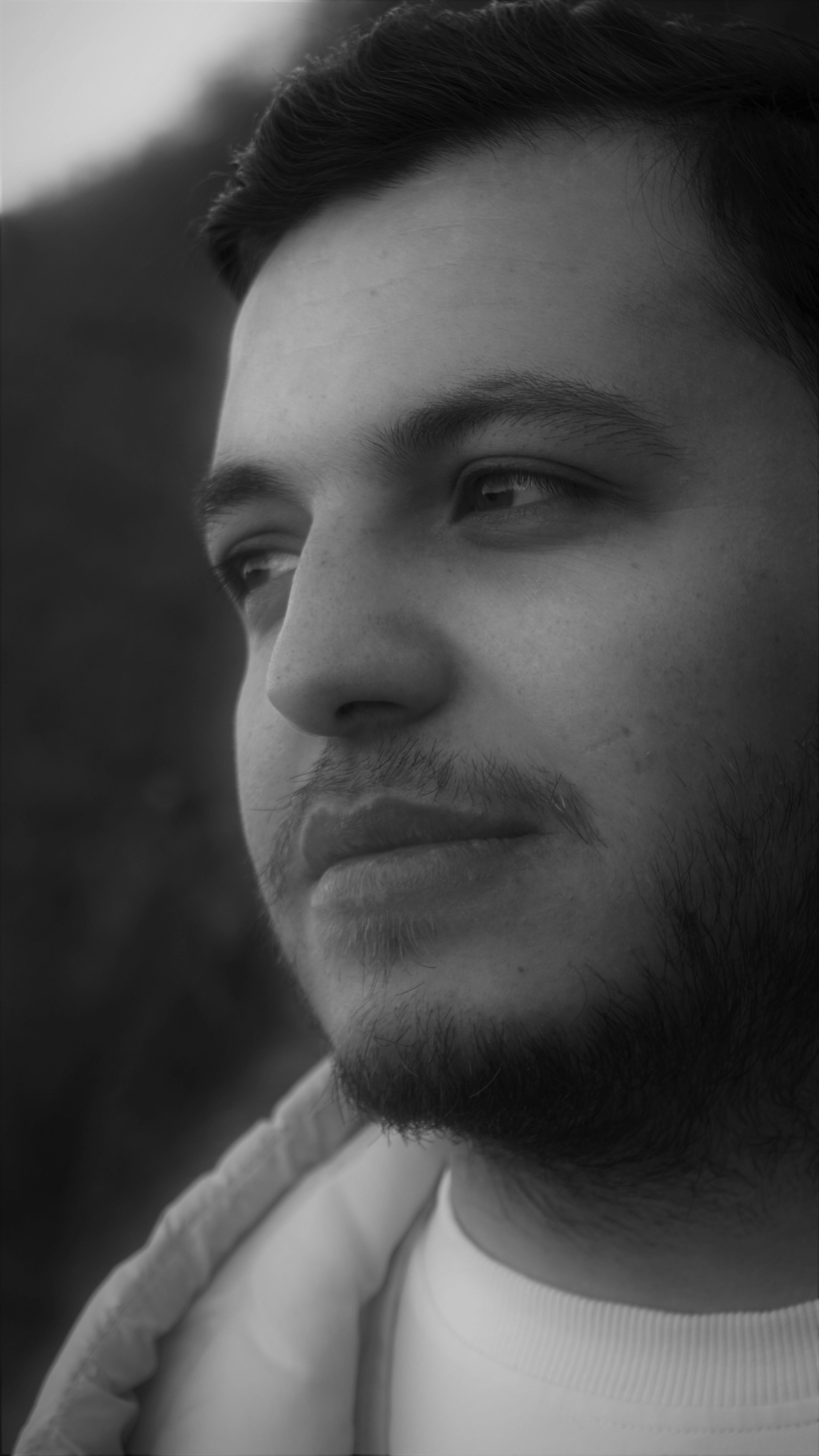 Grayscale Portrait of a Man · Free Stock Photo