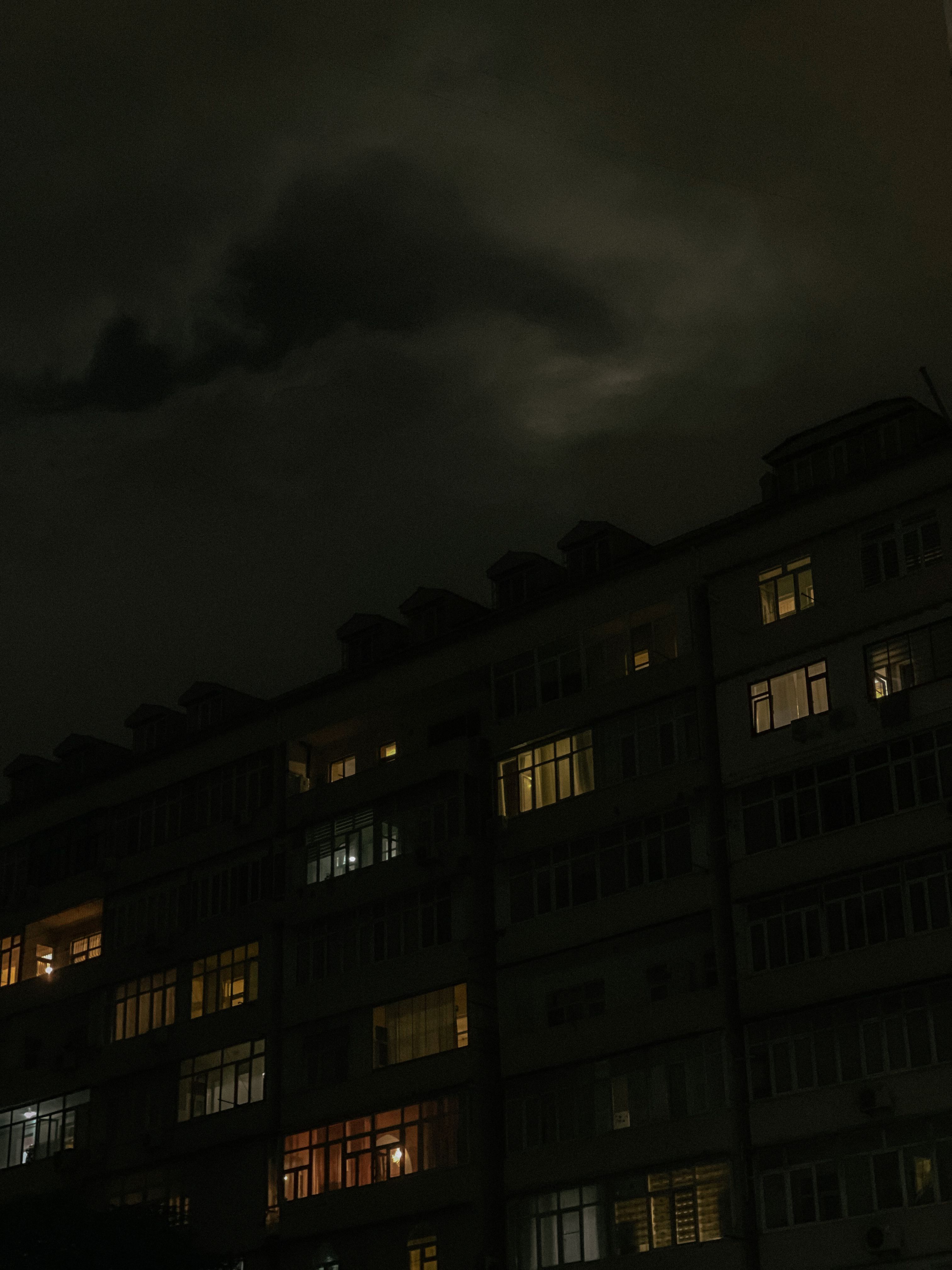 Urban Residential Building at Night · Free Stock Photo