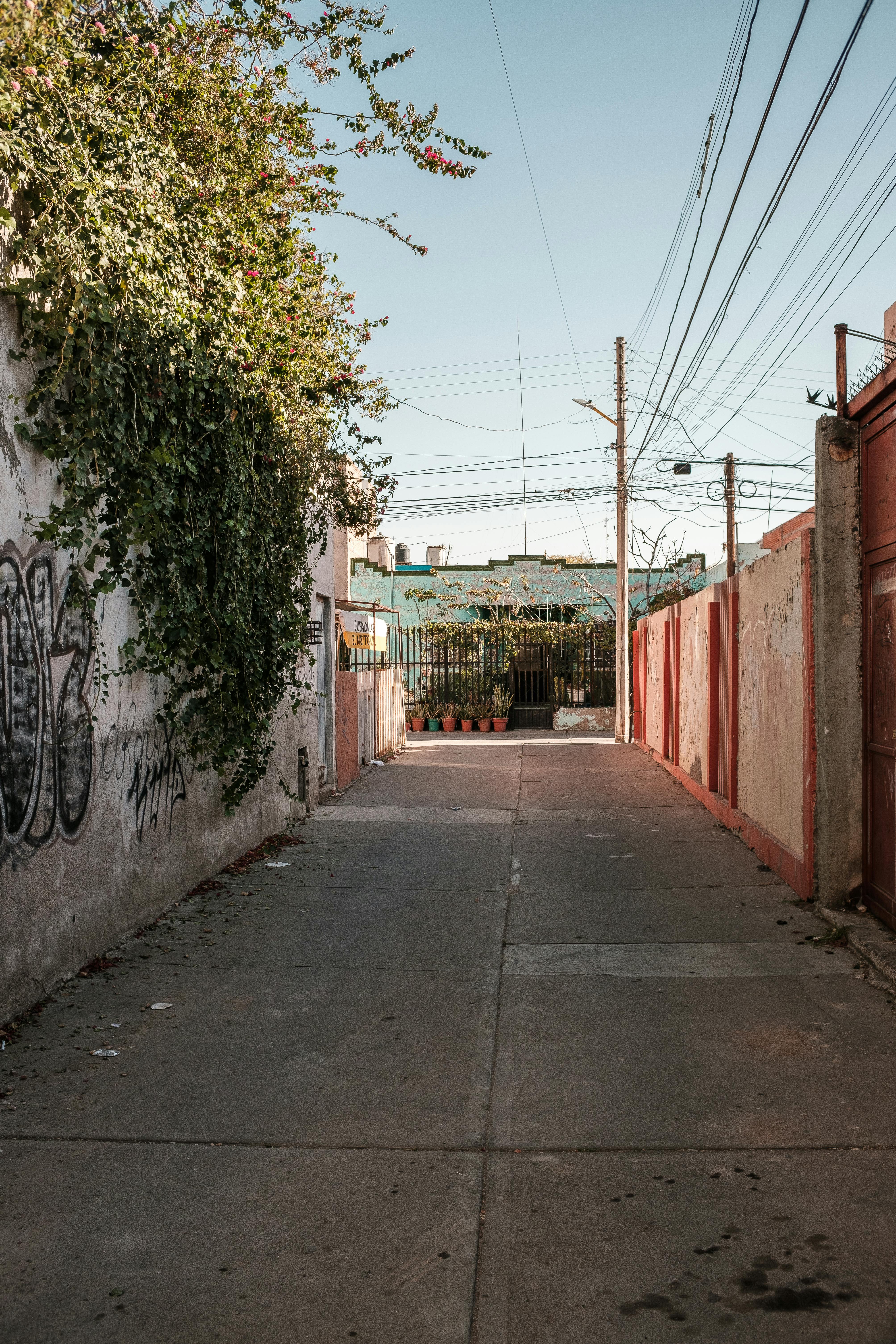 An Empty Road Between Concrete Walls · Free Stock Photo