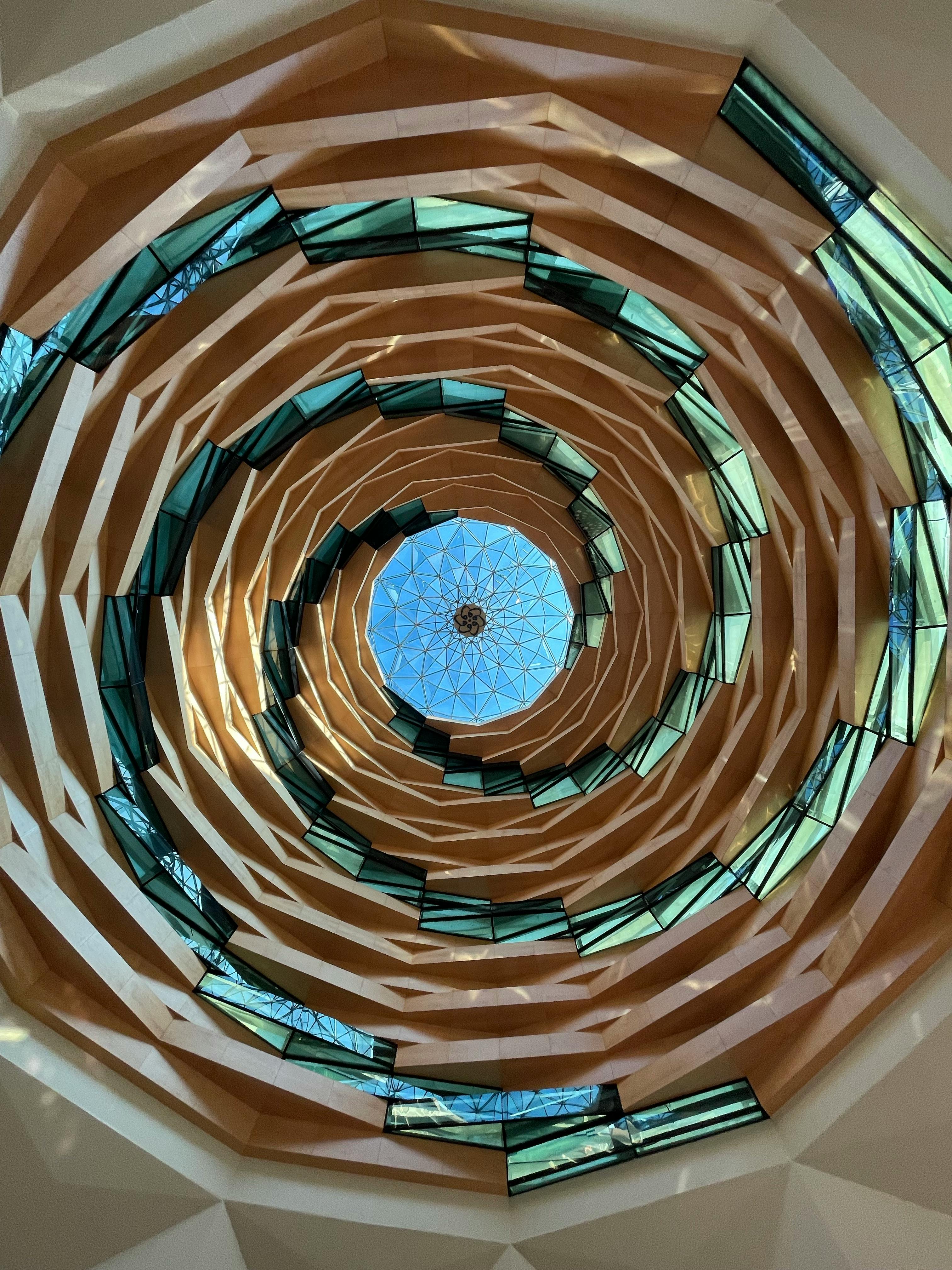 Foto de stock gratuita sobre circular, decorado, directamente debajo, paredes, techo, tiro vertical