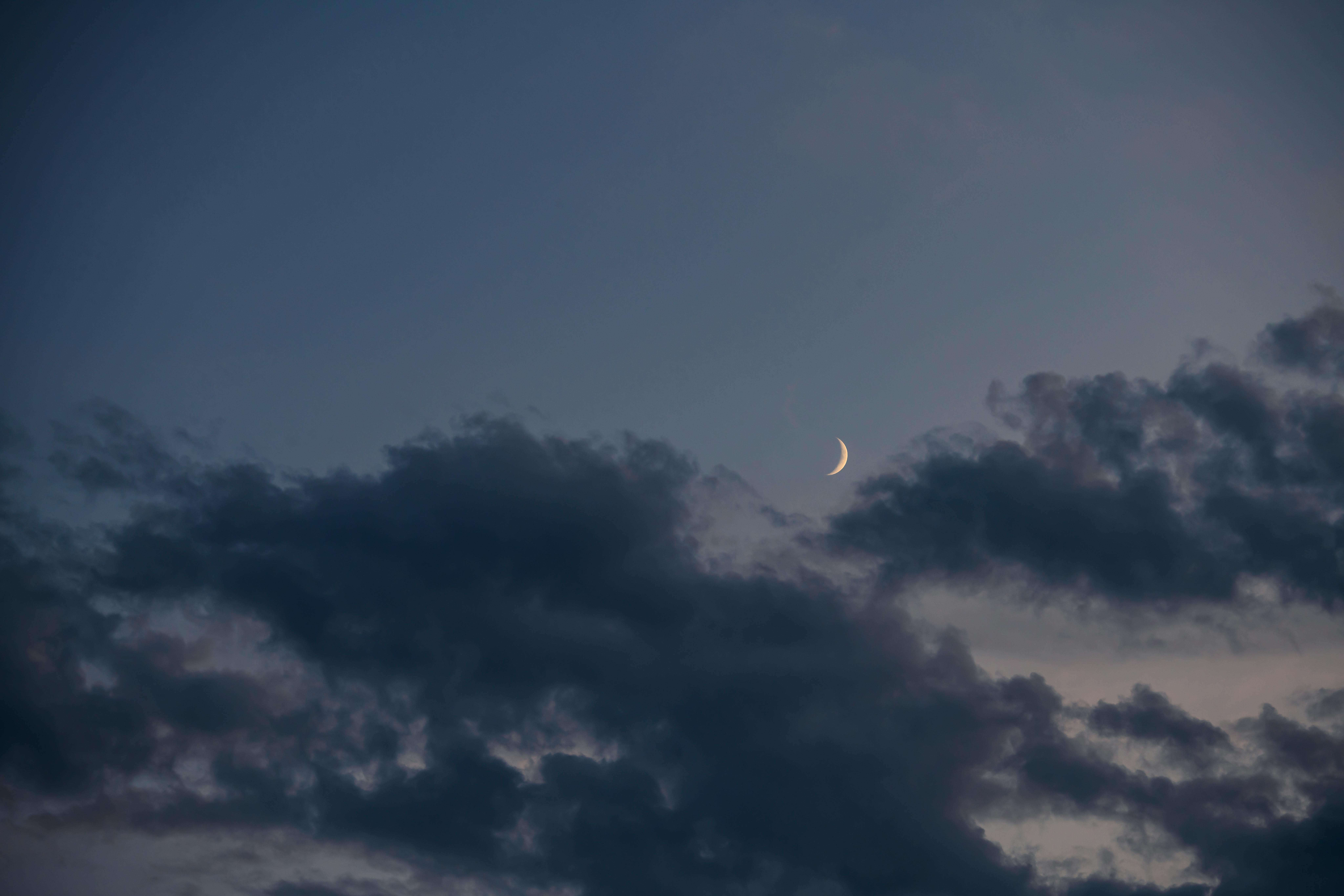 Crescent Moon on Blue Sky · Free Stock Photo