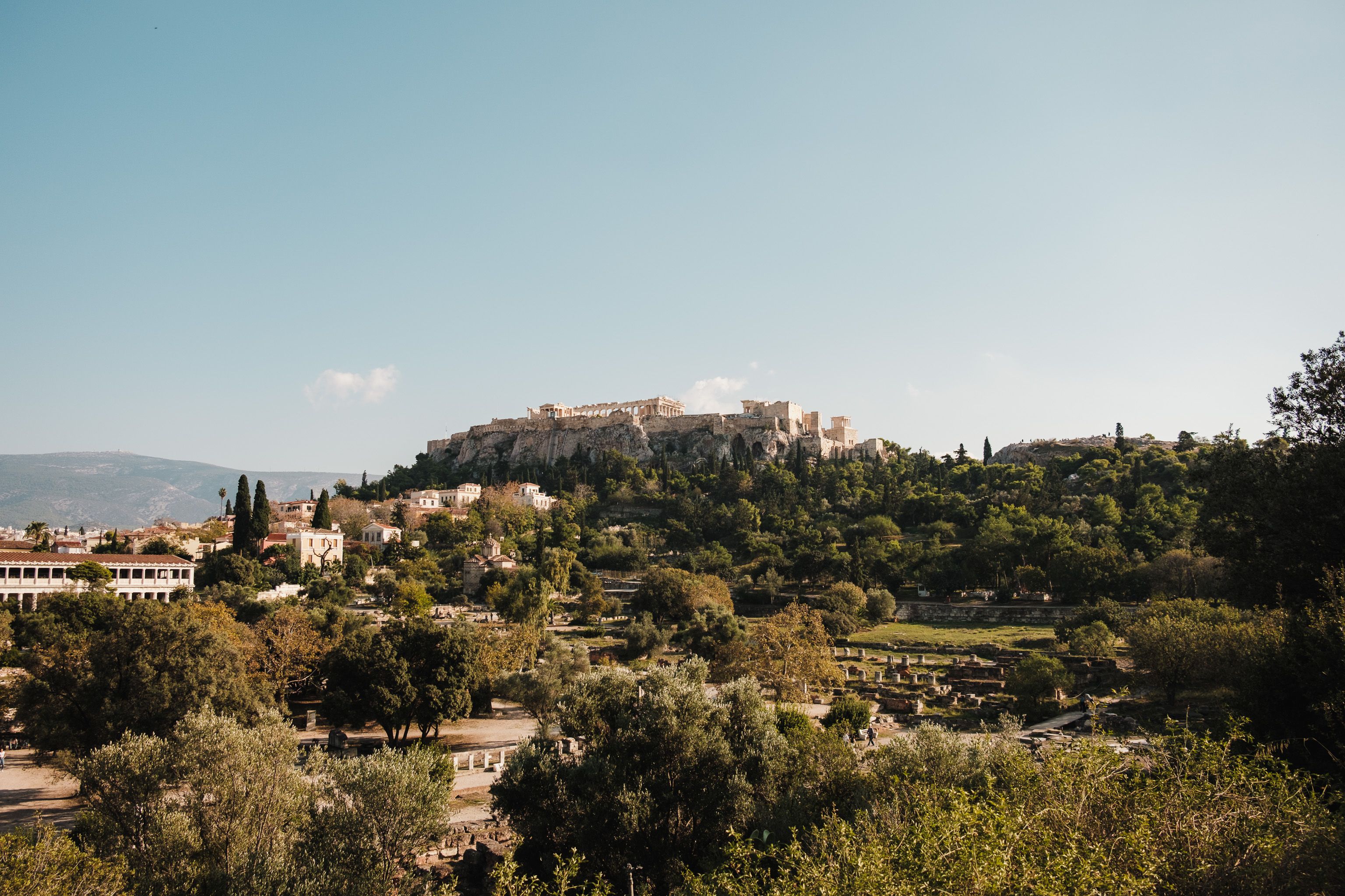 Acropolis over Trees in Athens · Free Stock Photo