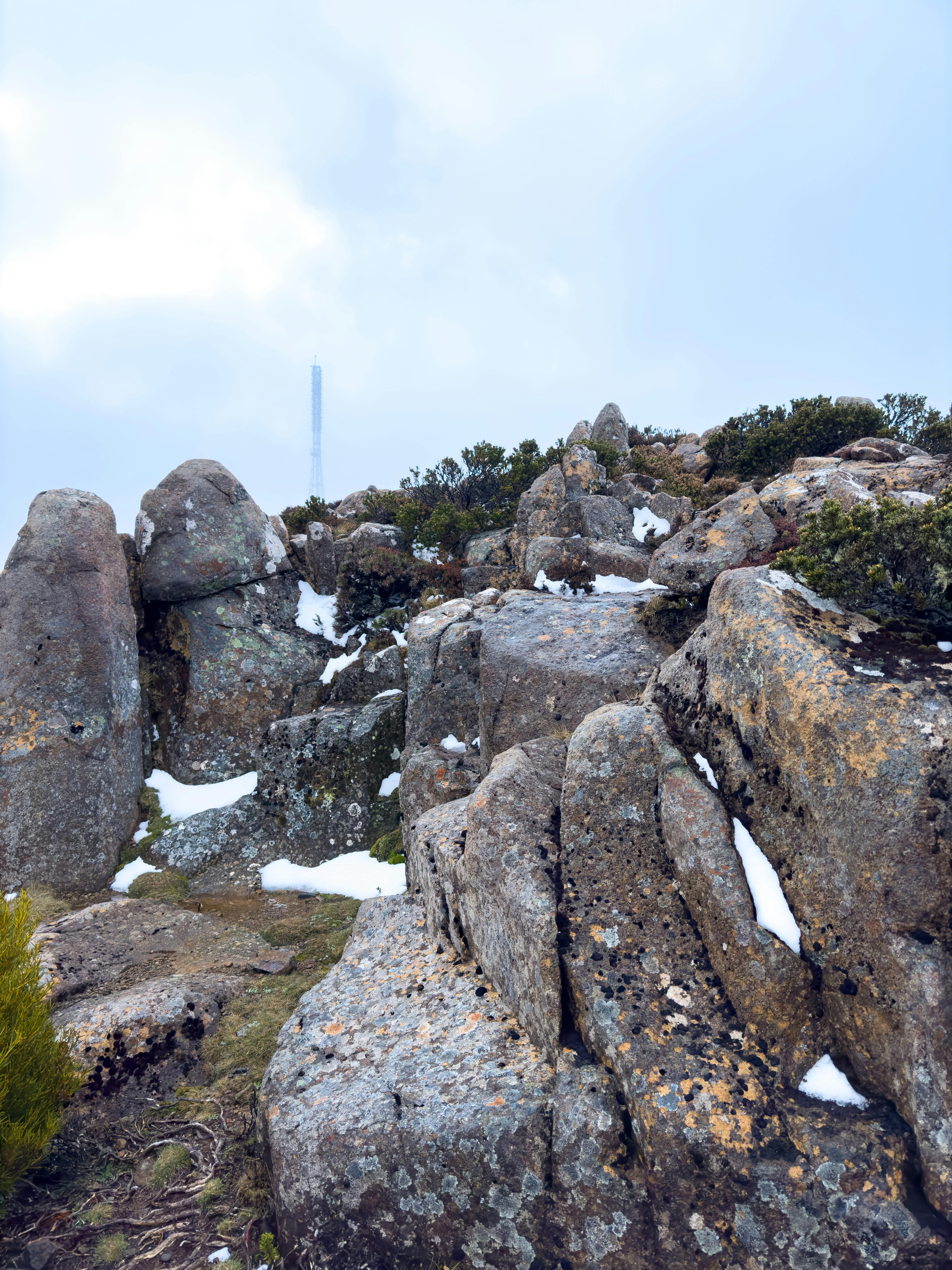 Snow on Rocks on Mountain · Free Stock Photo