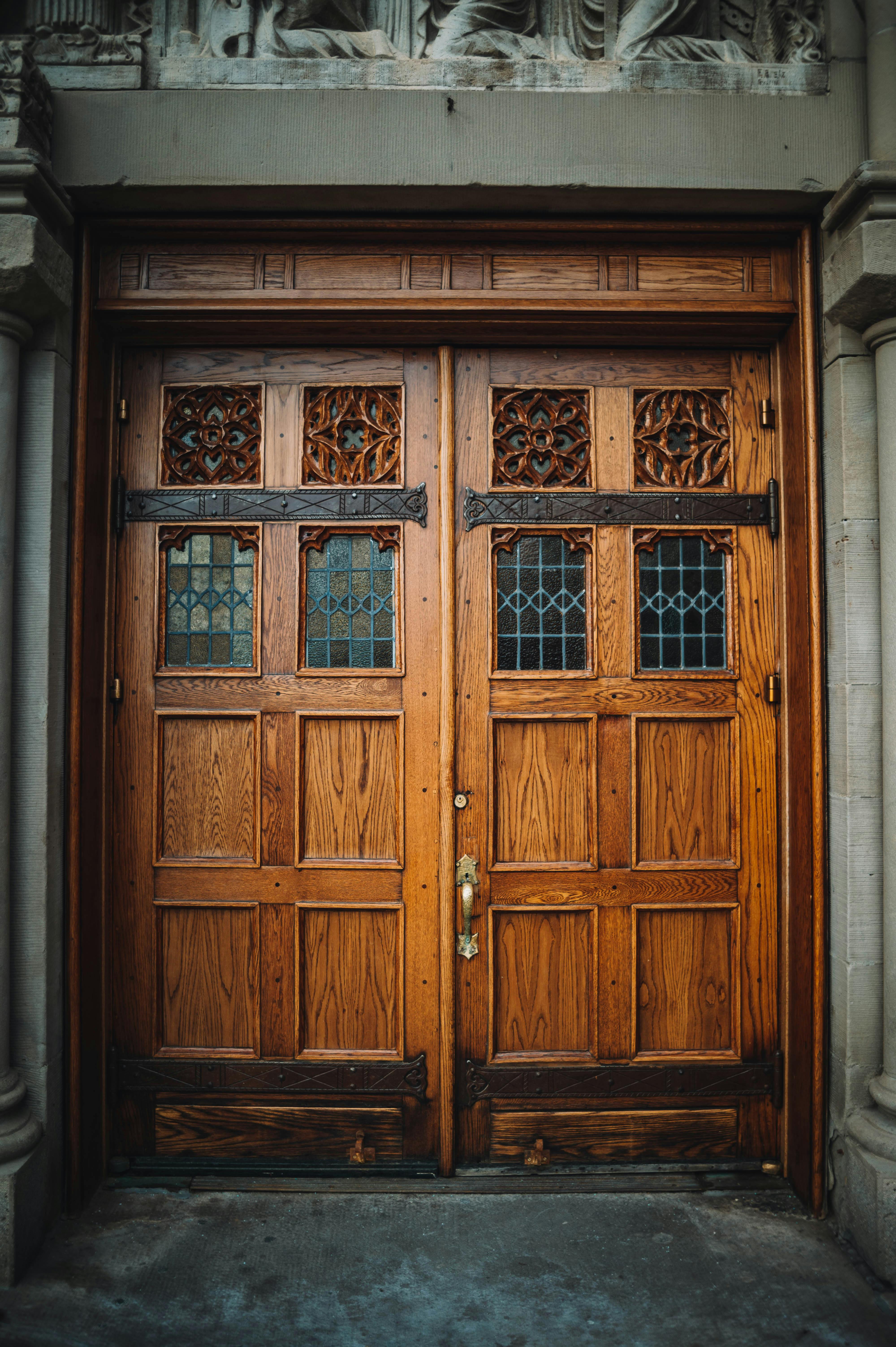Large Wooden Entrance Doors · Free Stock Photo