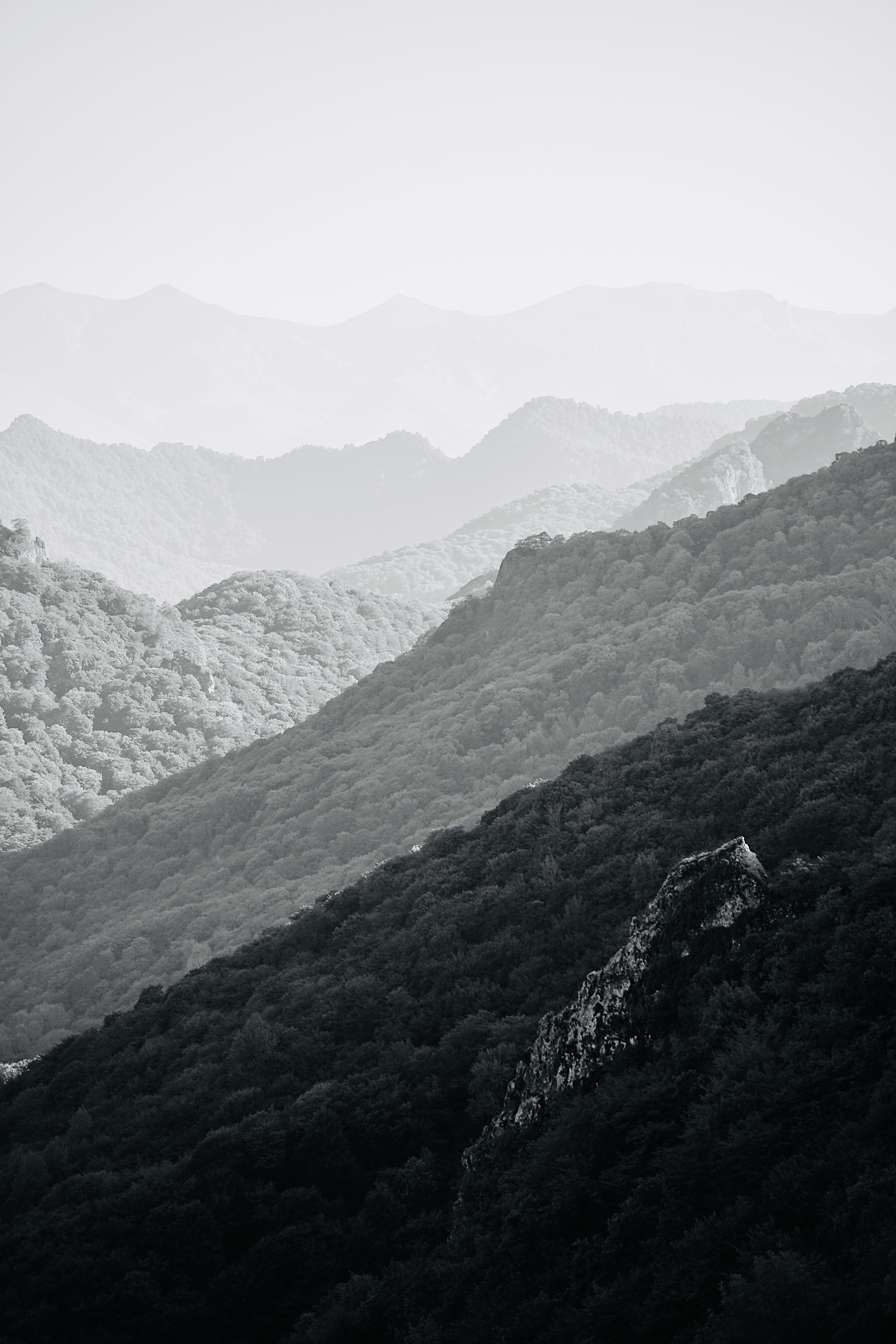 Grayscale Photography of Mountain · Free Stock Photo