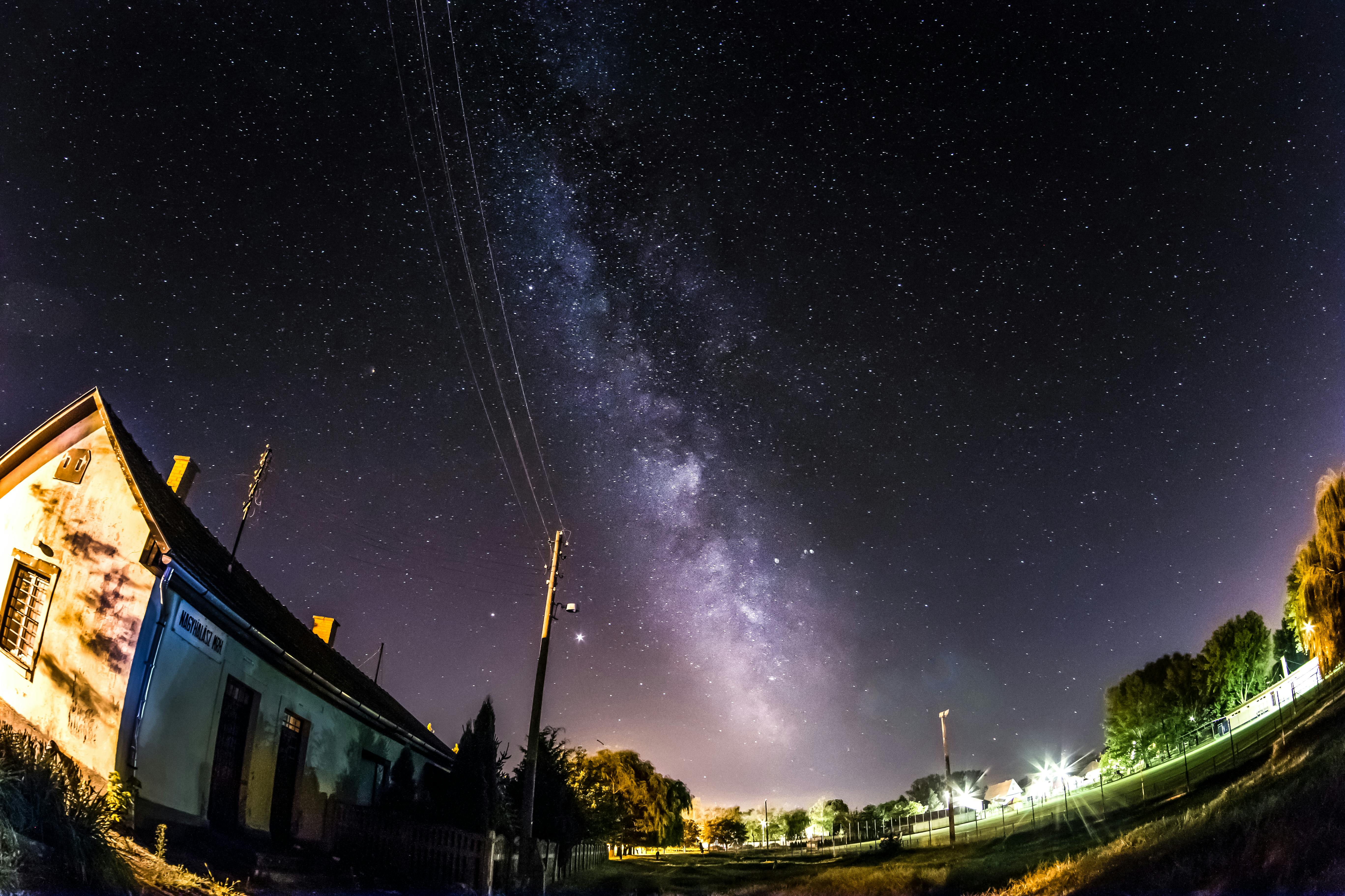 Stars over Village at Night · Free Stock Photo