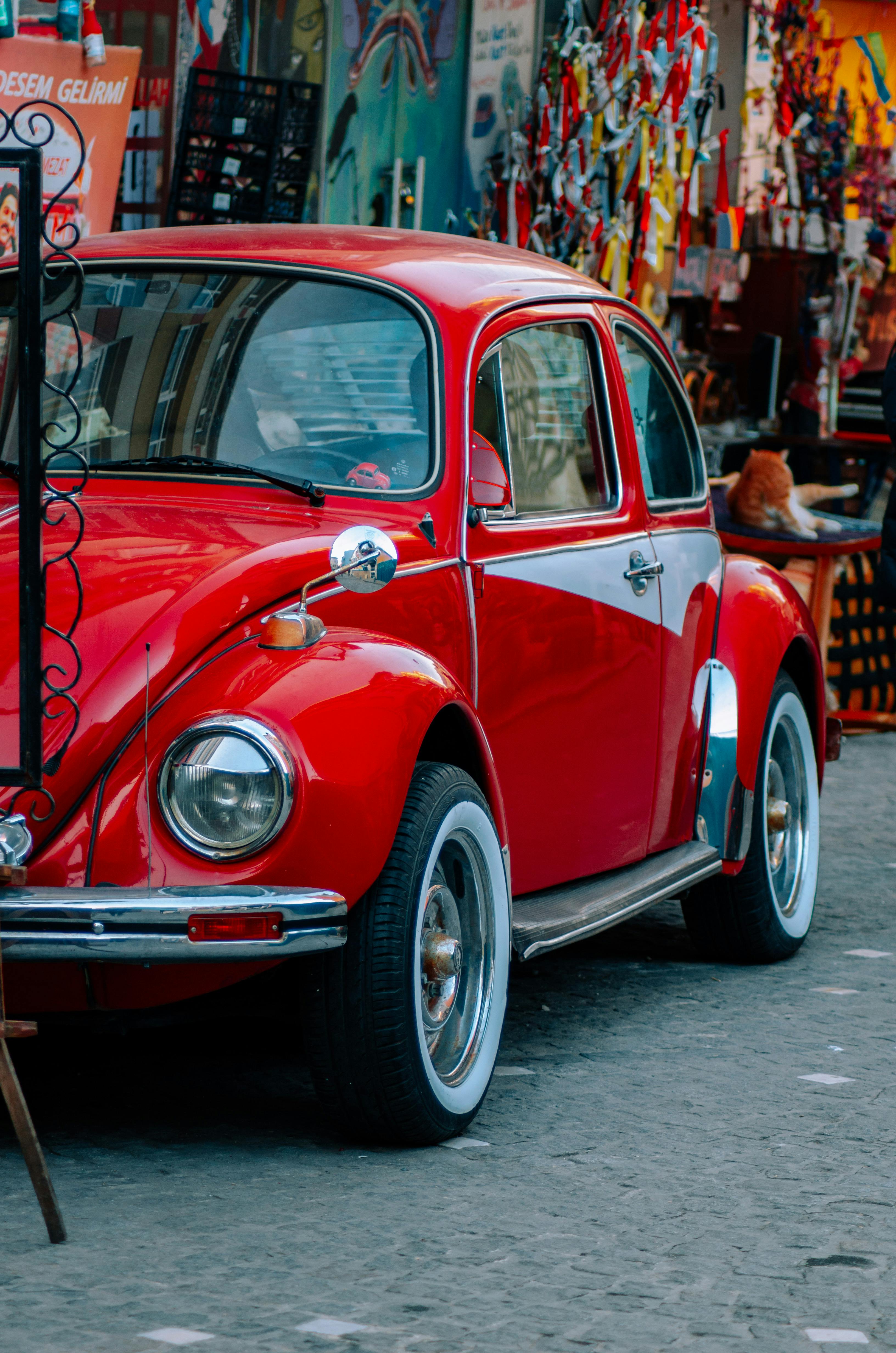 Red Vintage Beetle Car · Free Stock Photo