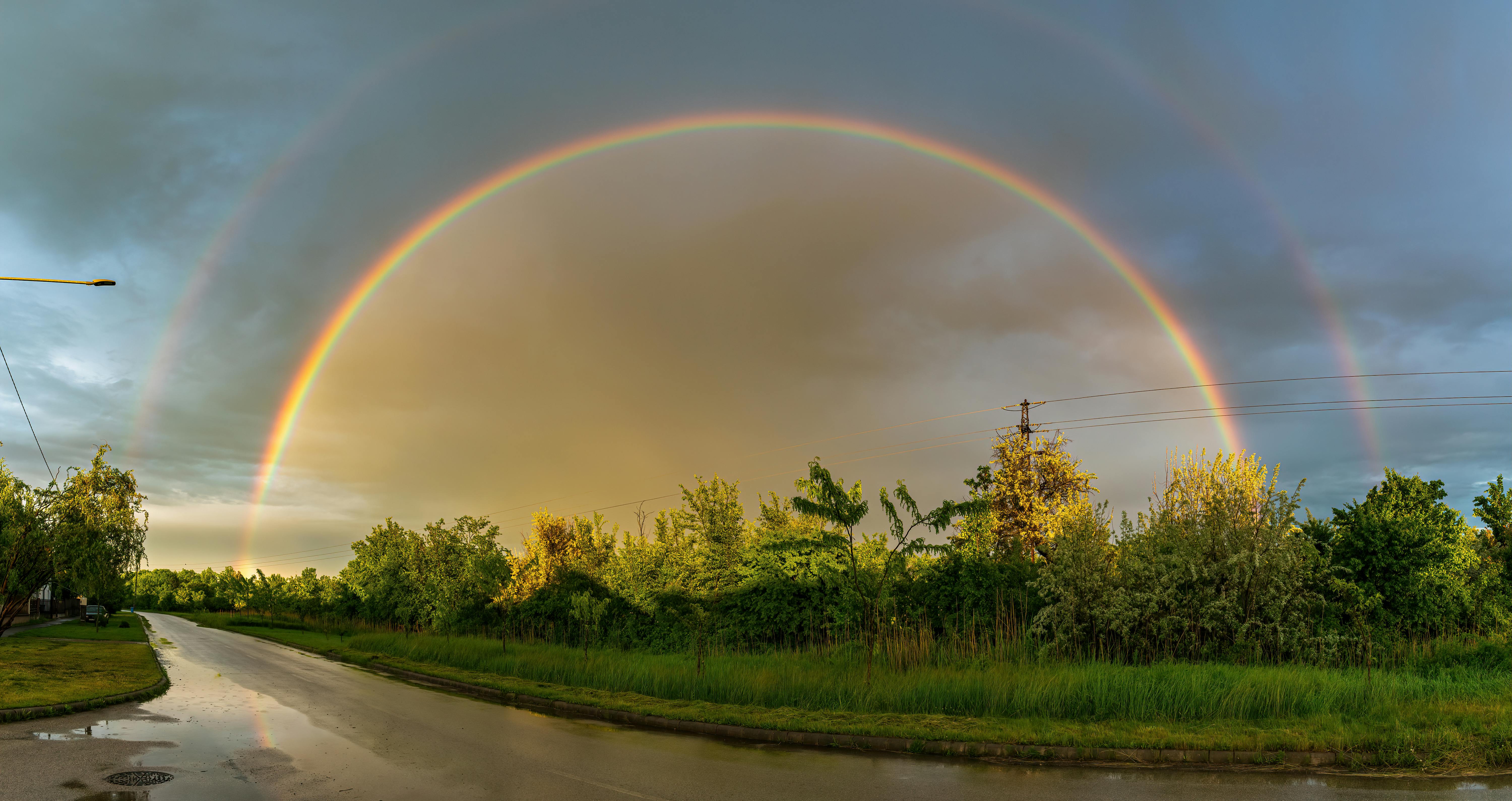 Scenic Landscape with a View of a Rainbow · Free Stock Photo