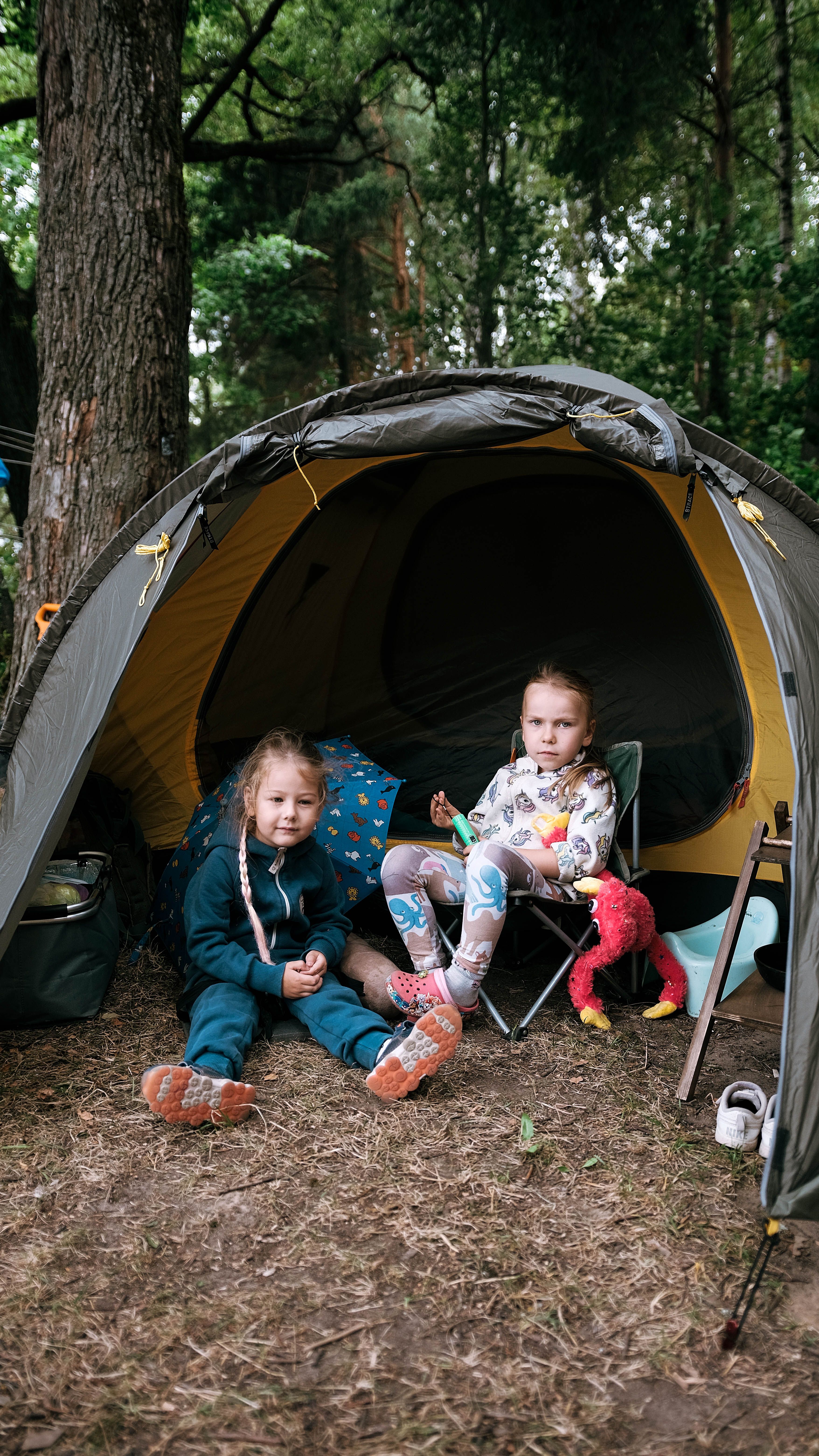 Two Girls Sitting in a Tent · Free Stock Photo