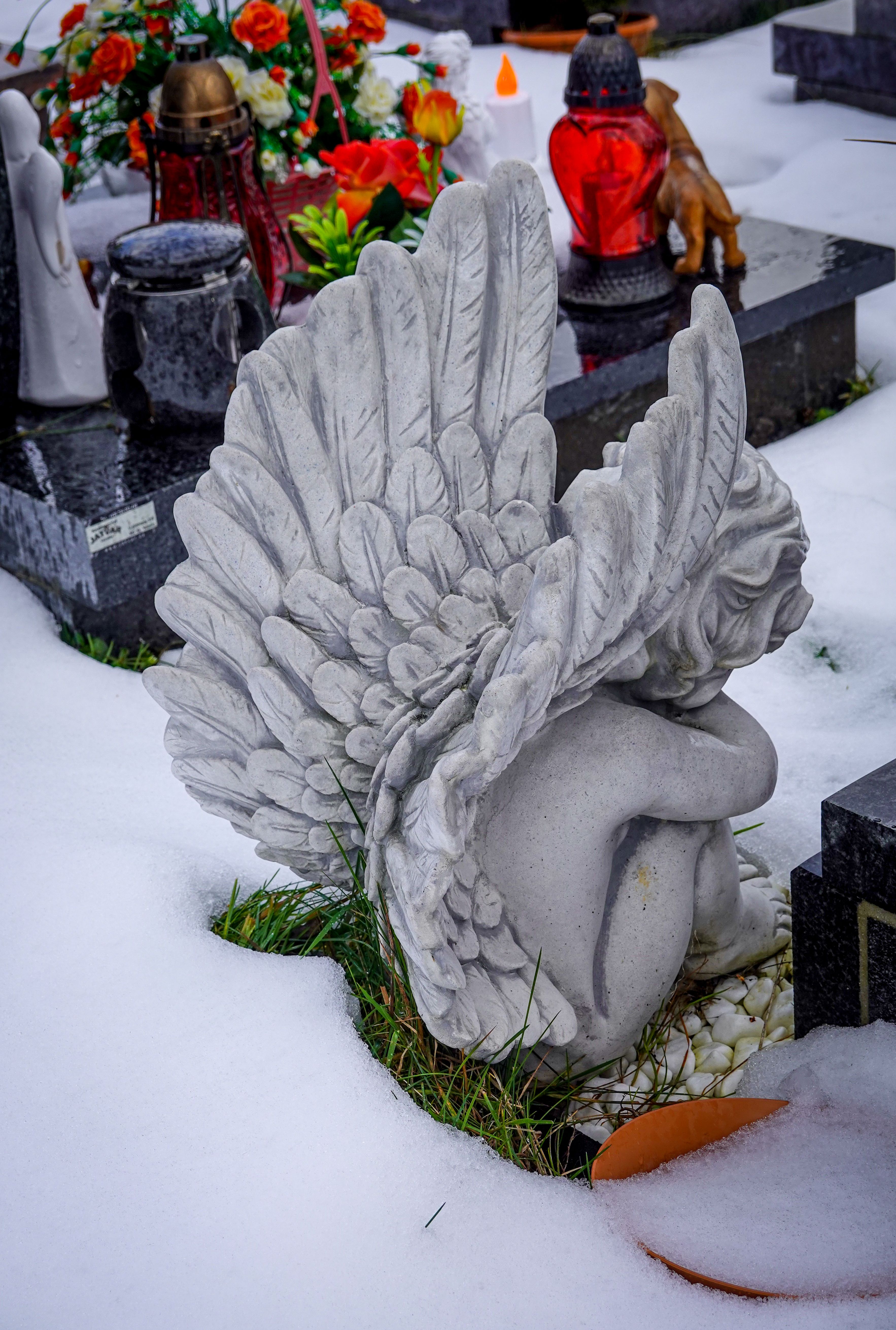 Sculpture of an Angel in a Cemetery · Free Stock Photo