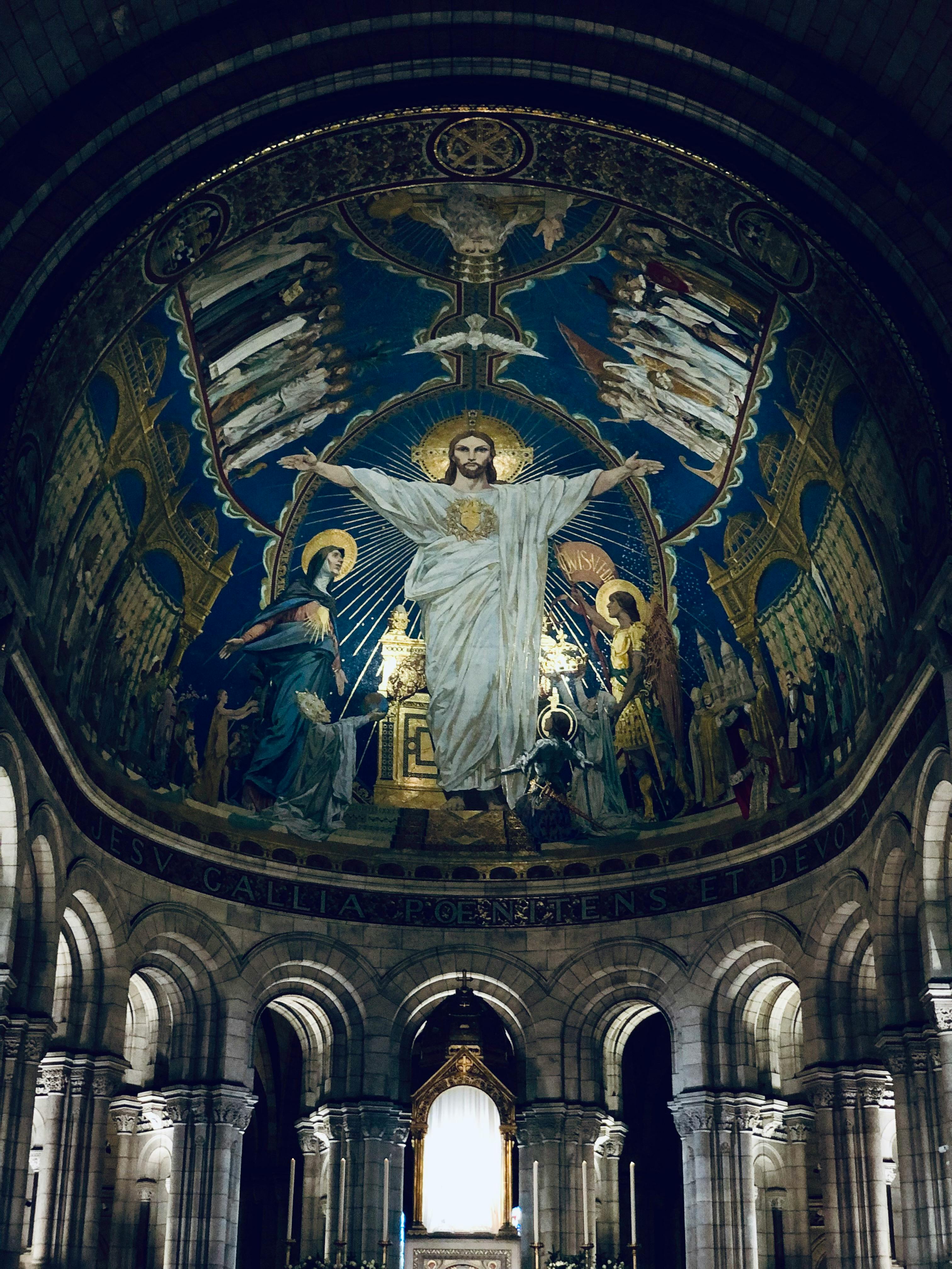 Renaissance Art Painting on Baroque Ceiling of a Church · Free Stock Photo