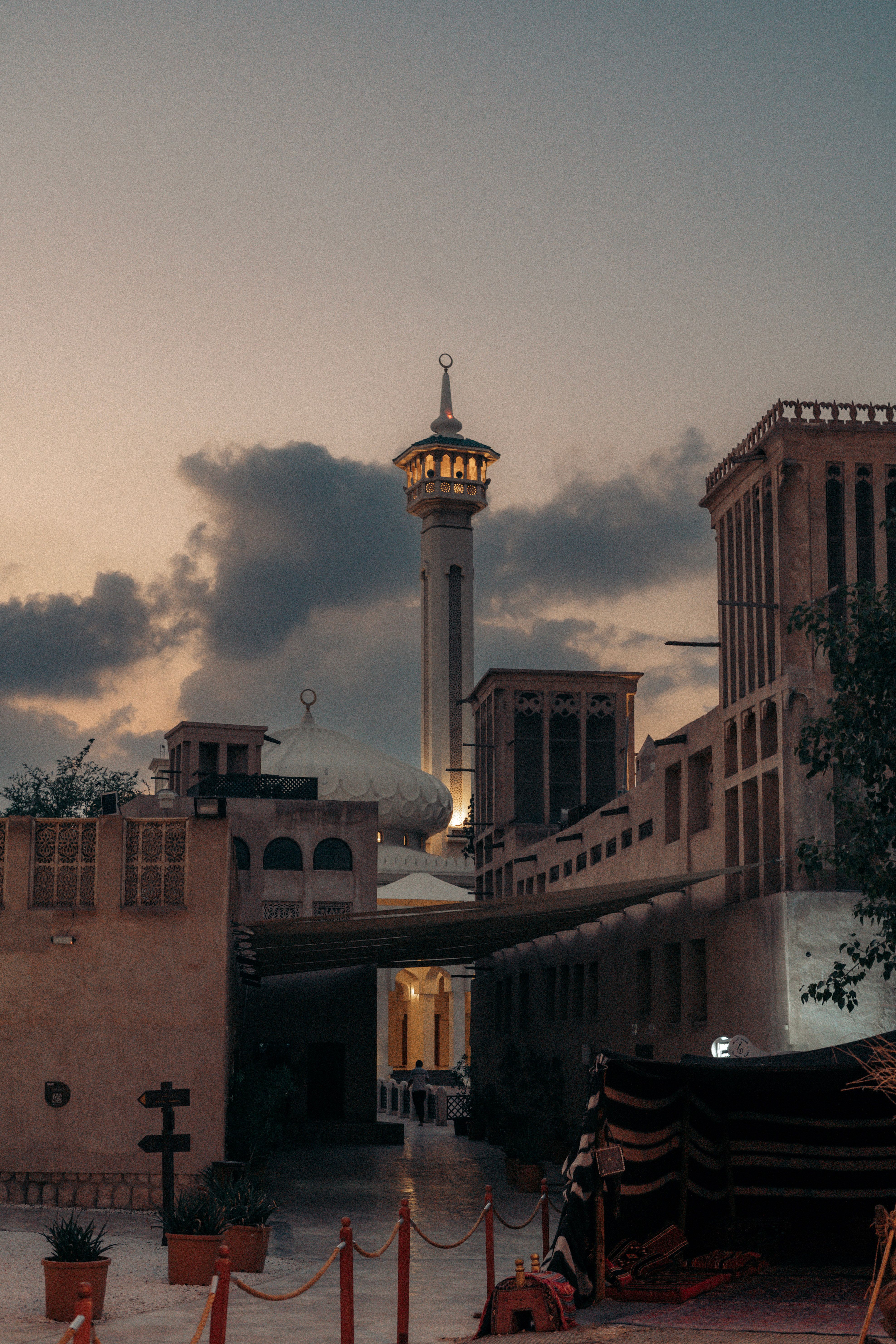 Minaret and Old Buildings on Sunset · Free Stock Photo