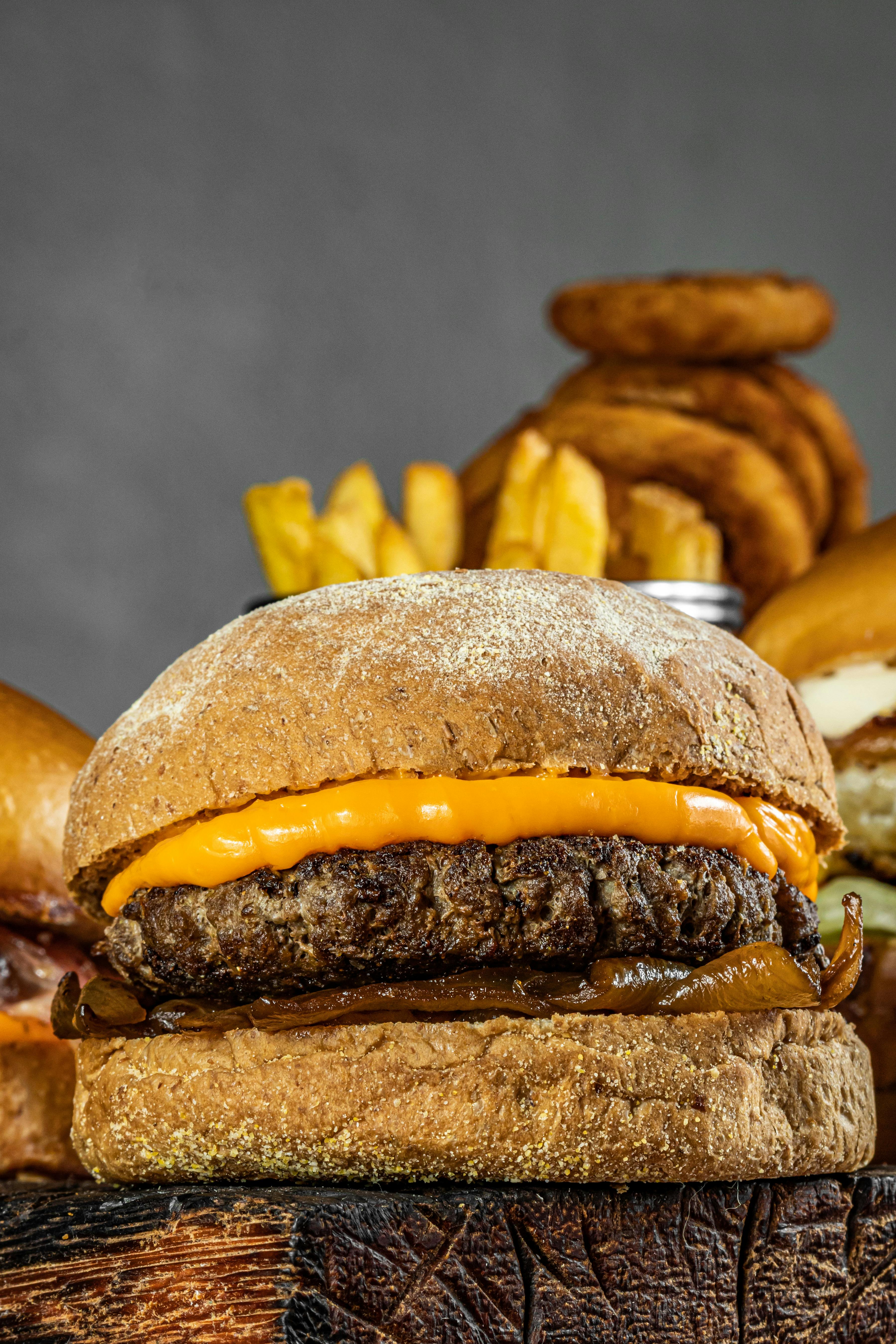 Close-up of a Cheeseburger · Free Stock Photo
