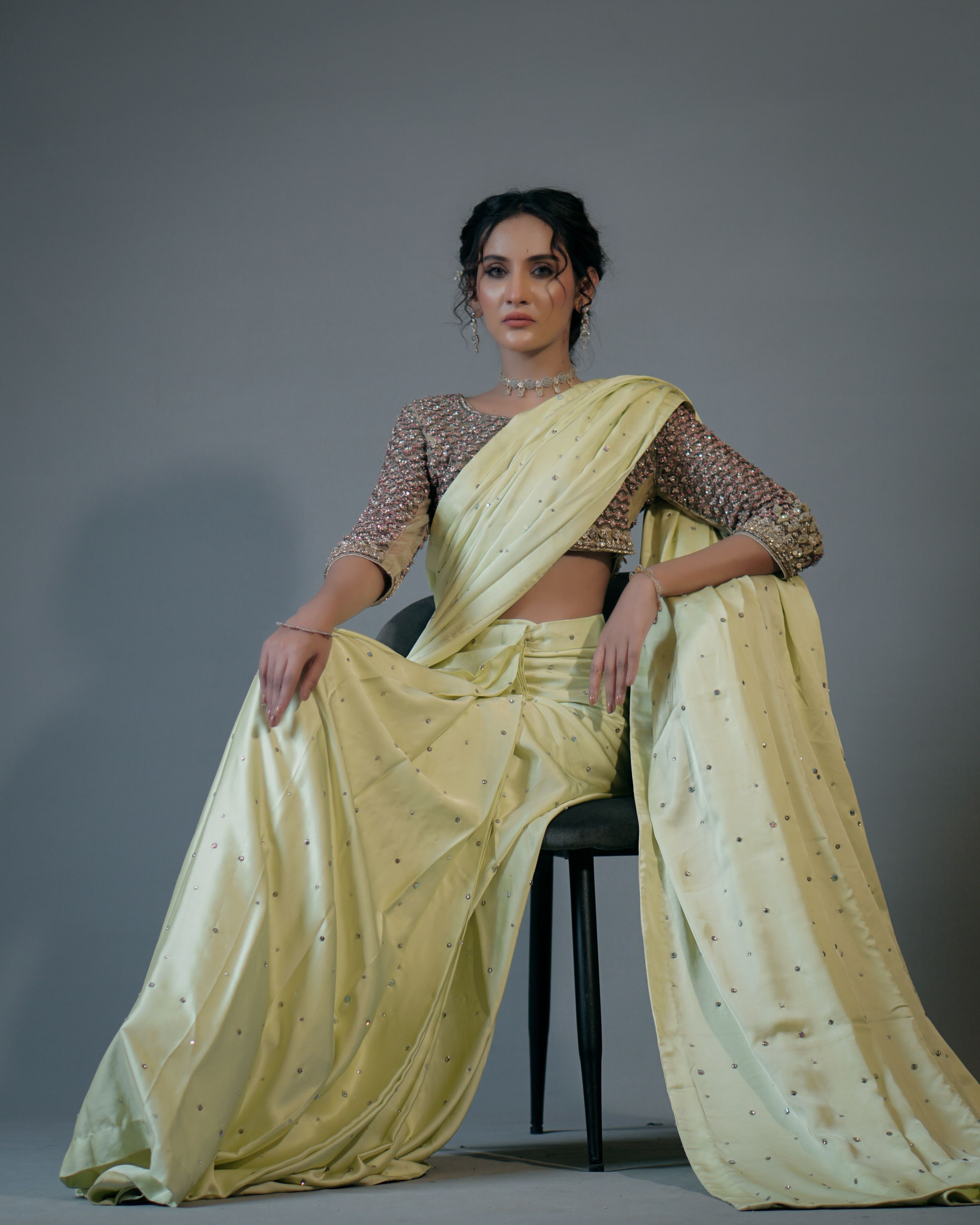 Sitting Woman Wearing Saree · Free Stock Photo