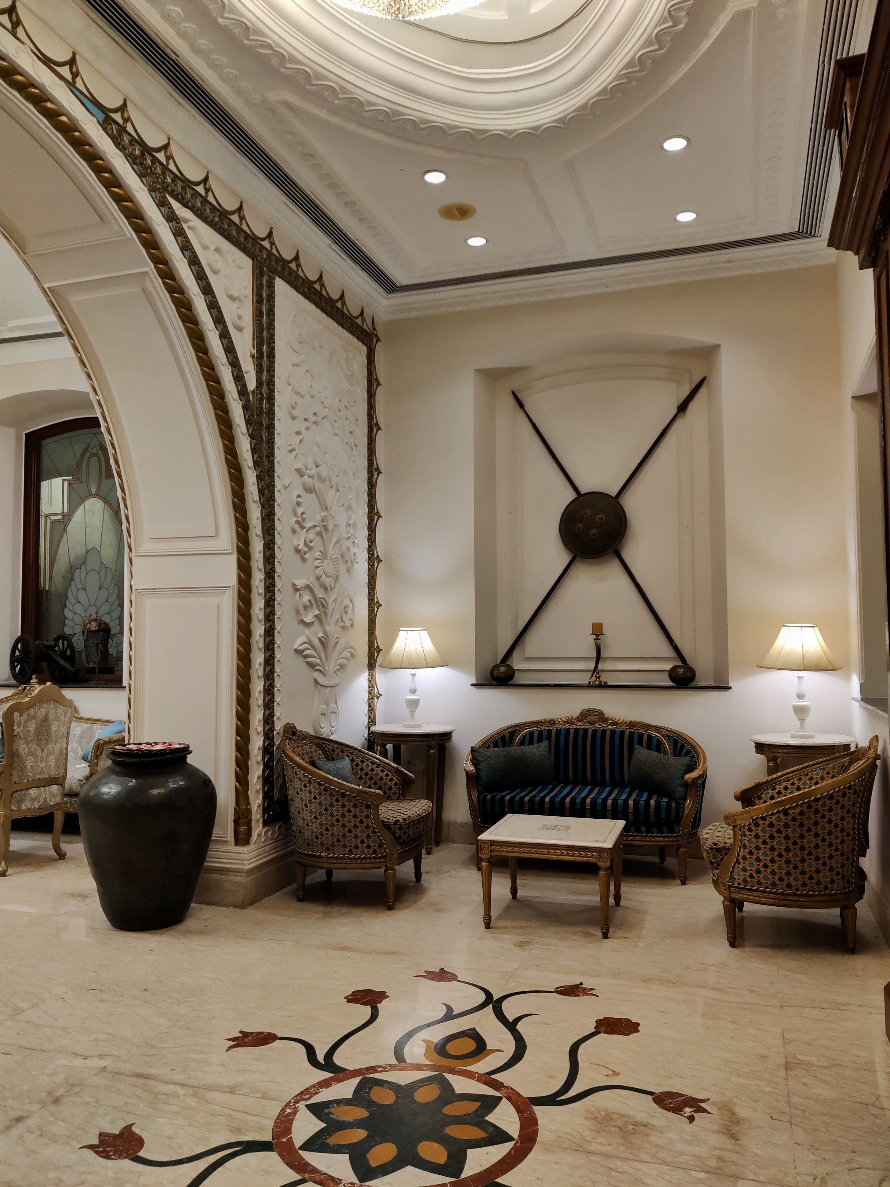 Luxury Hotel Foyer with Wooden Traditional Ornate Windows · Free Stock ...