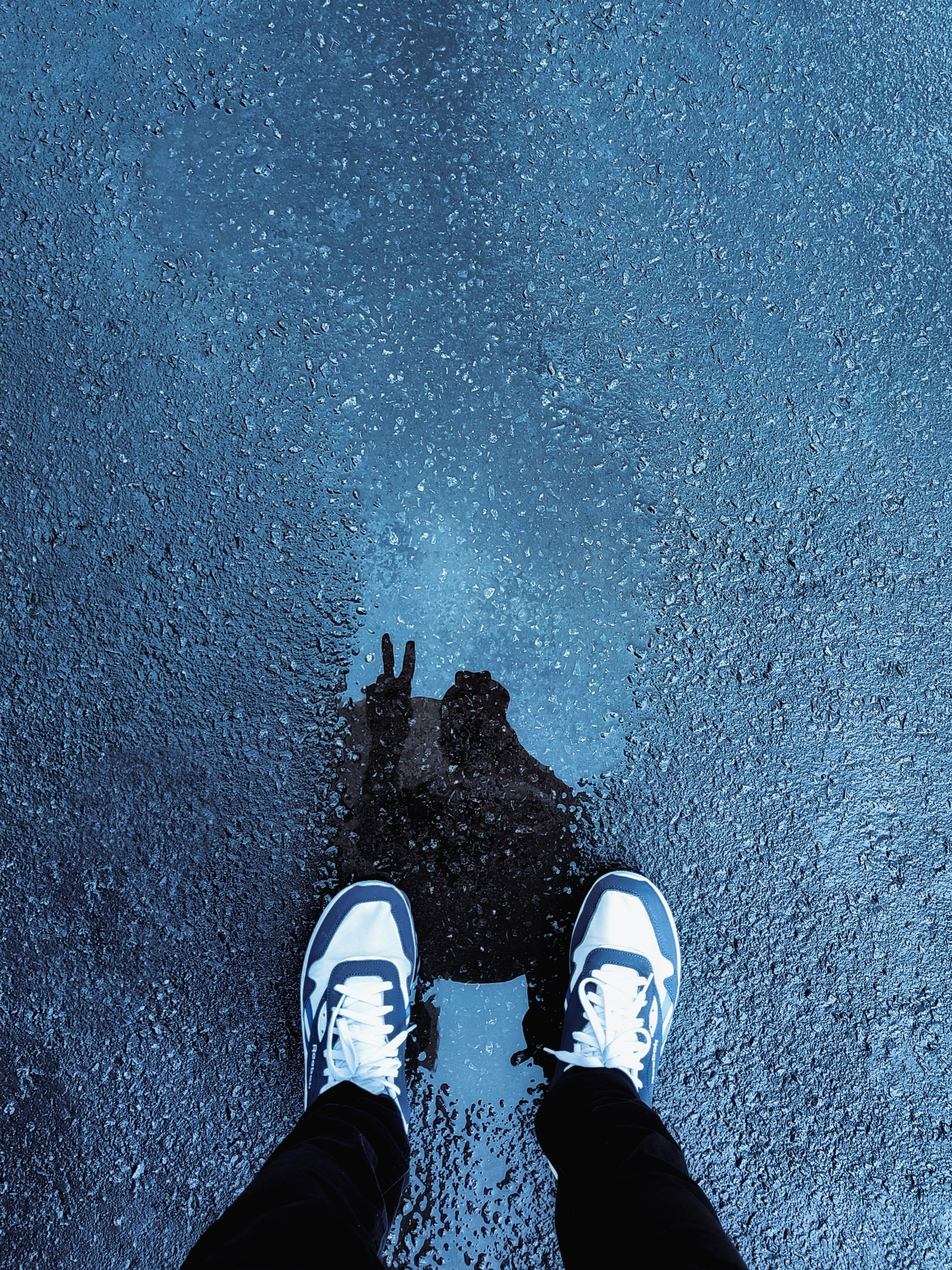 Reflection of Person Standing on Ice · Free Stock Photo