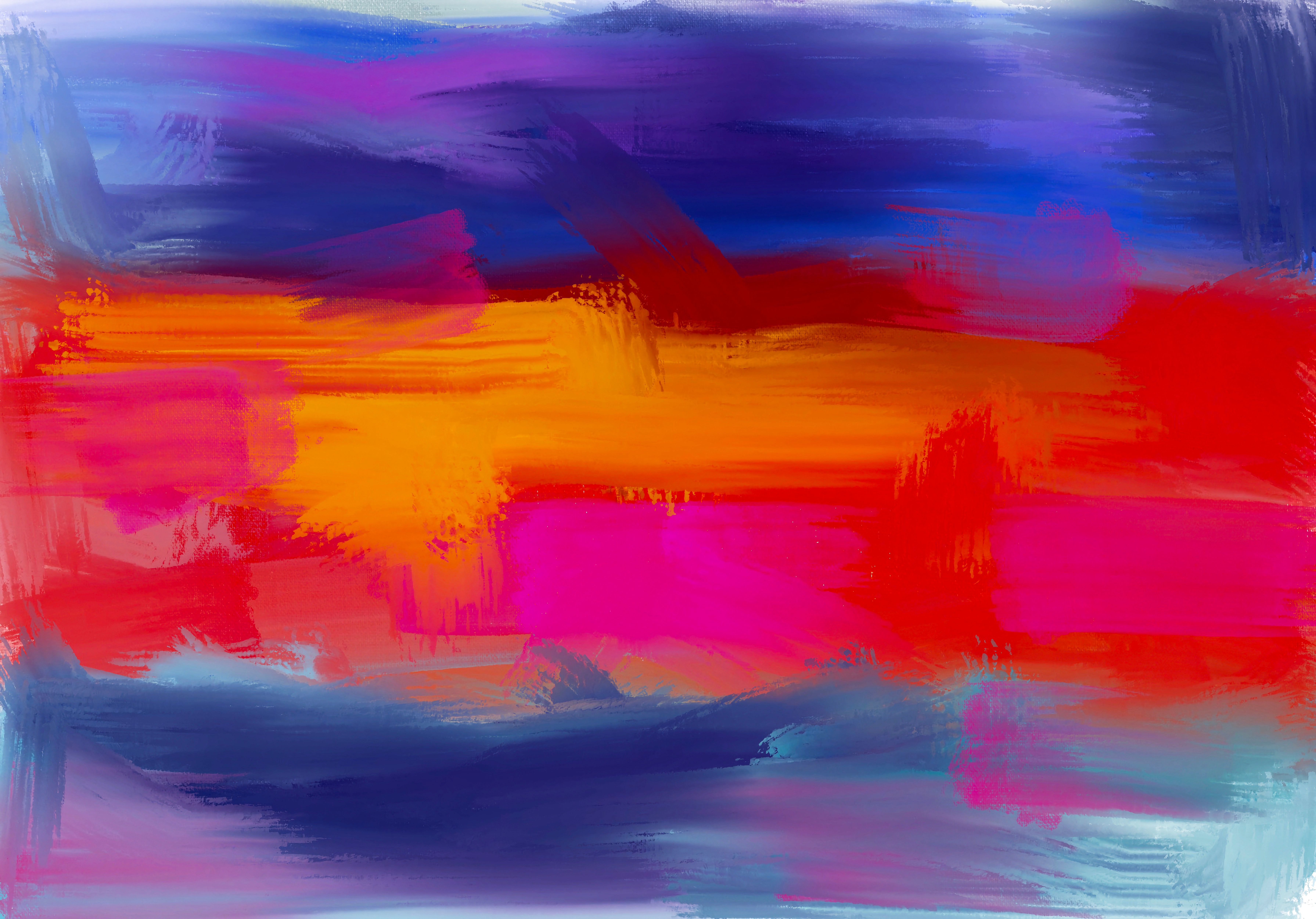 Close-up of a Colorful, Abstract Painting · Free Stock Photo