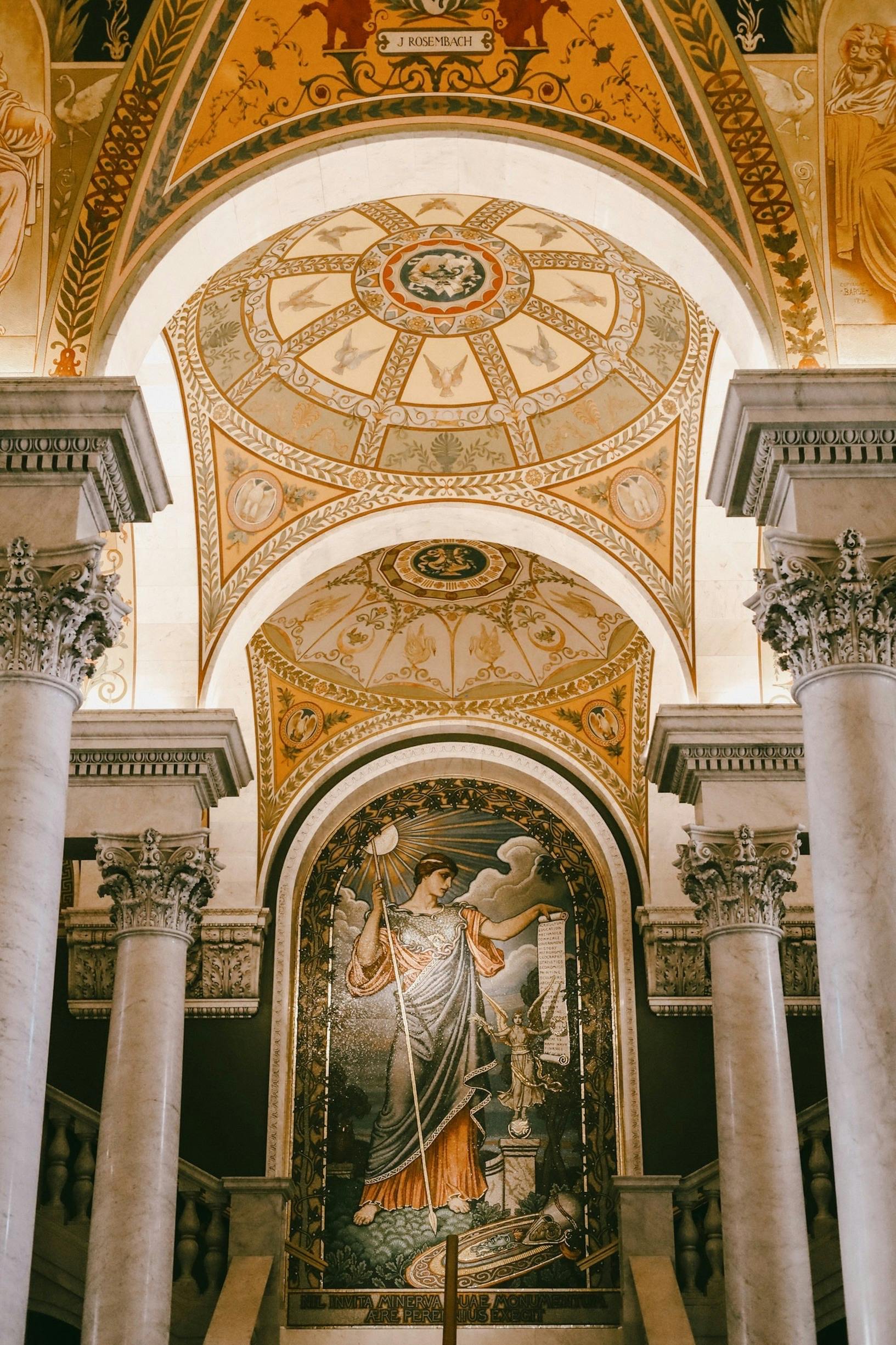 The ceiling of a church with a painting on it · Free Stock Photo