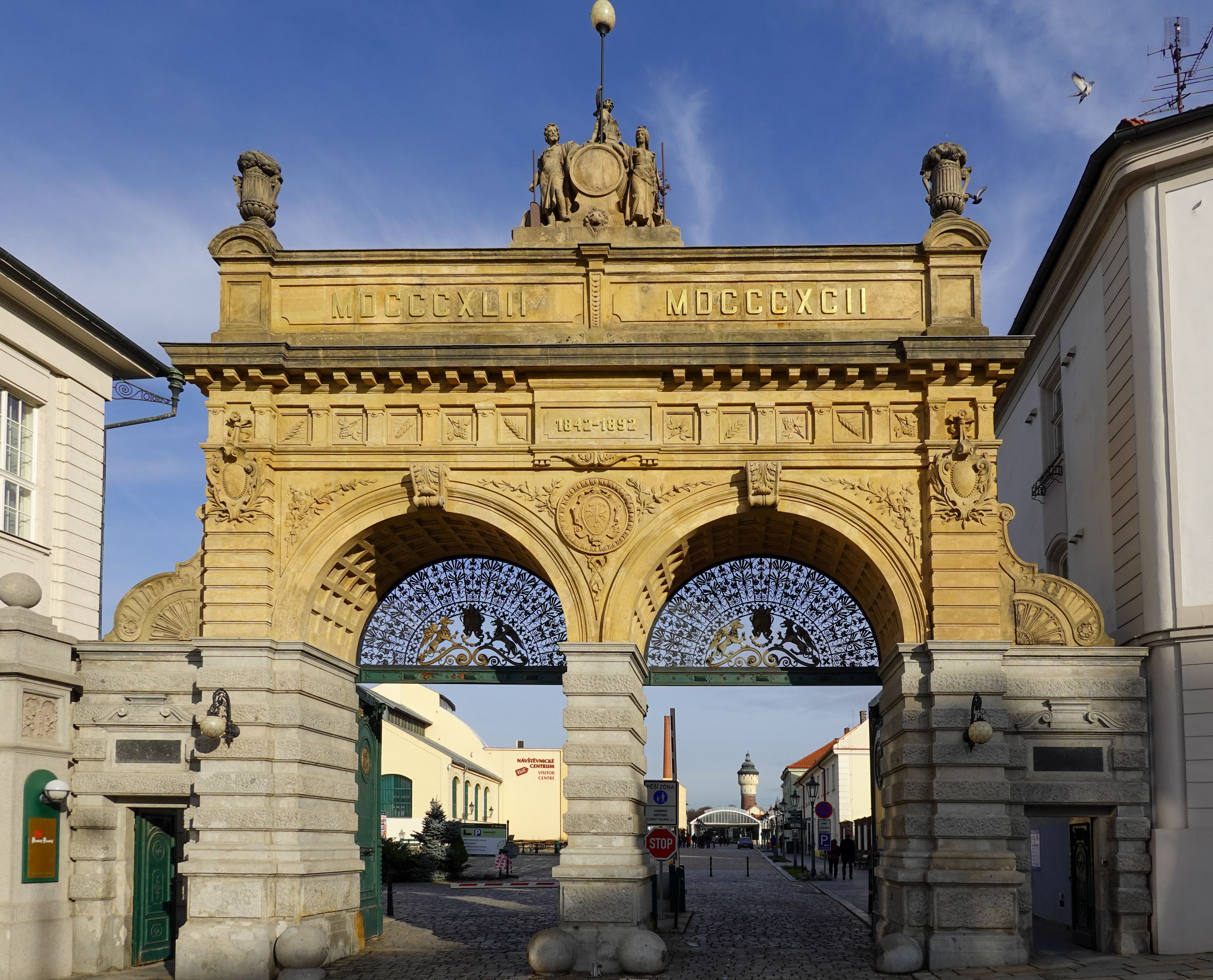 Entrance of the Pilsner Urquell Brewery in Pilsen · Free Stock Photo