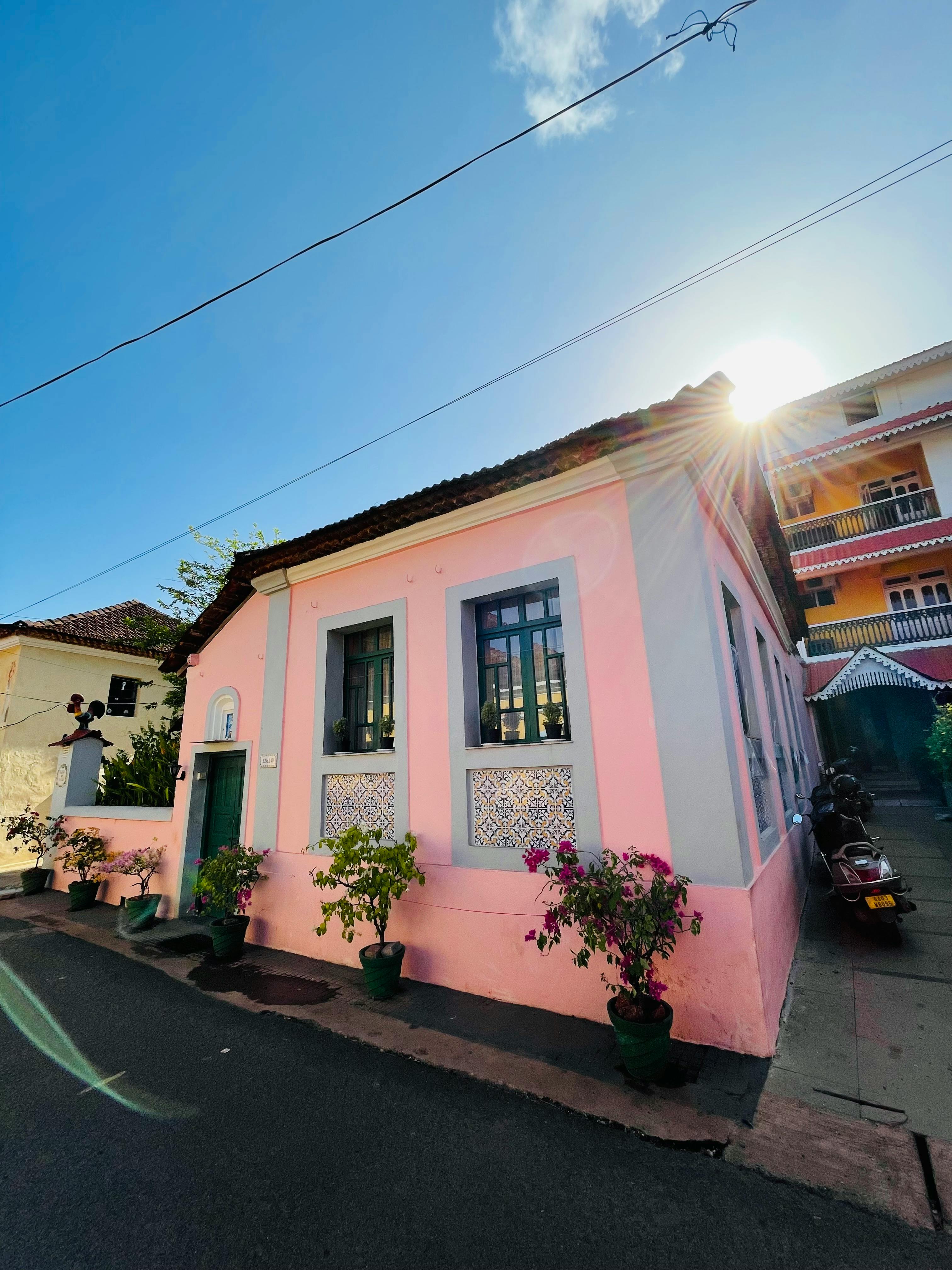 Facade of a Pink Brick House · Free Stock Photo