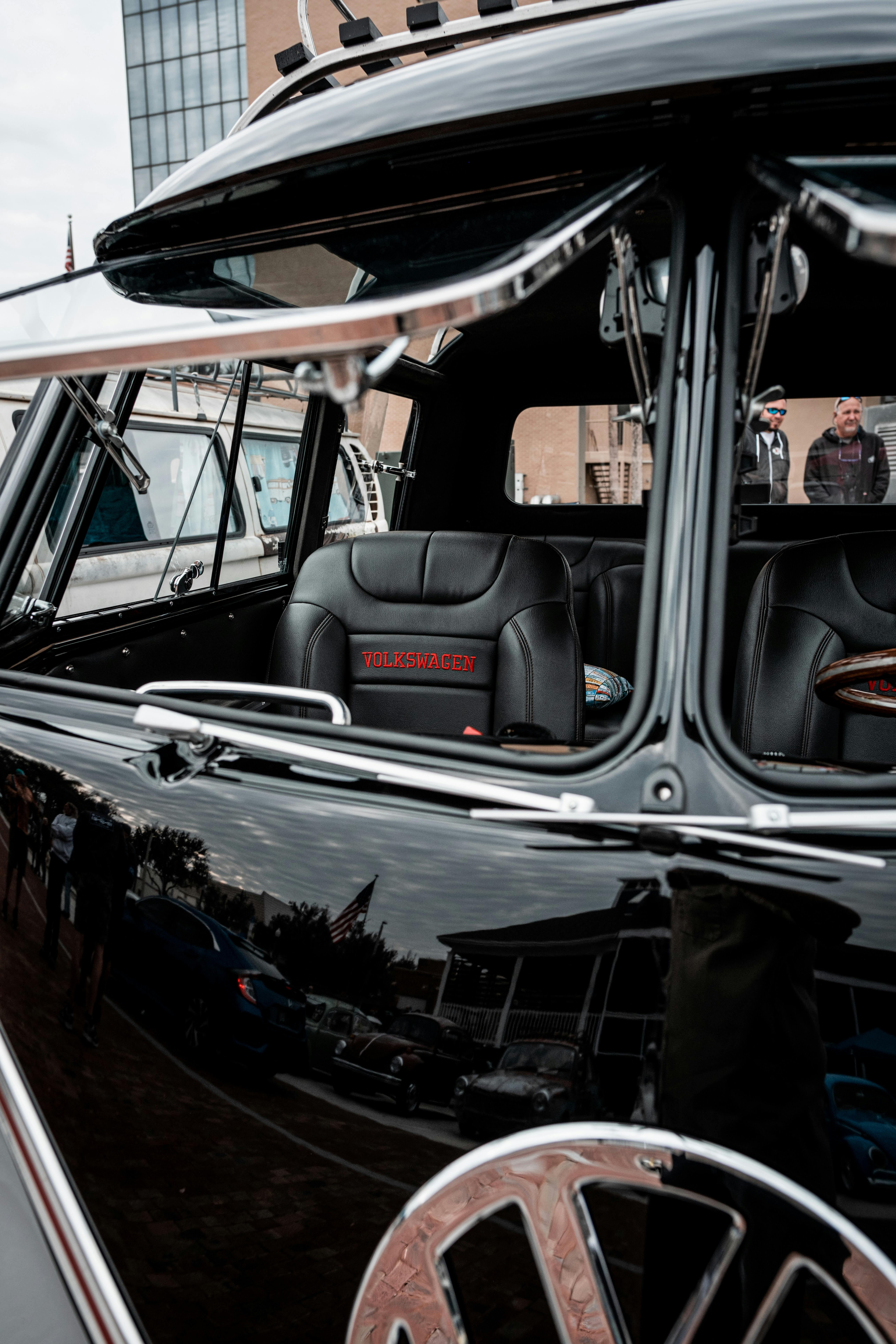 Old-fashioned Volkswagen Mini Van with Opened Windshield · Free Stock Photo