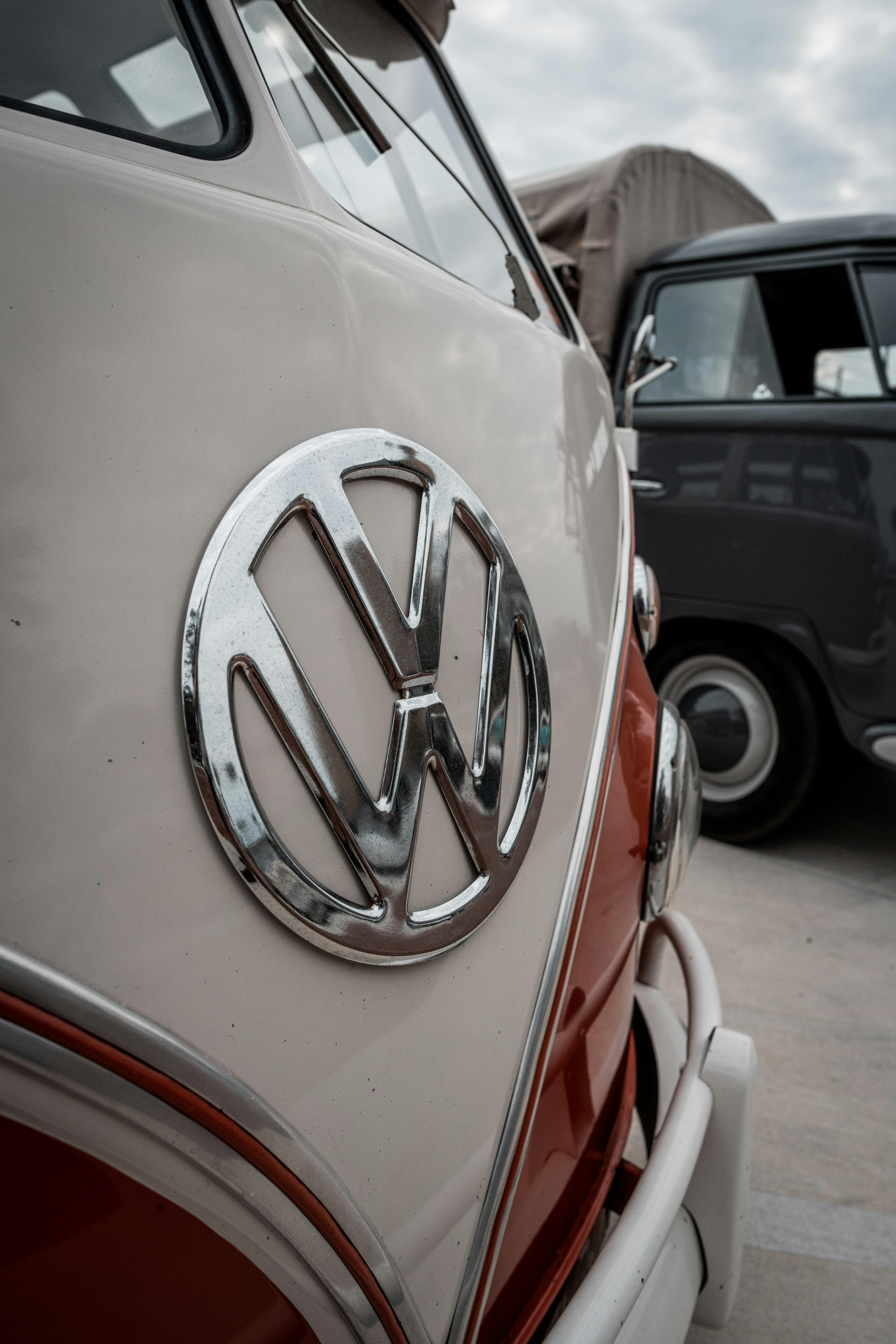 Volkswagen Logo on the Front of a Restored Microbus Type 2 · Free Stock ...