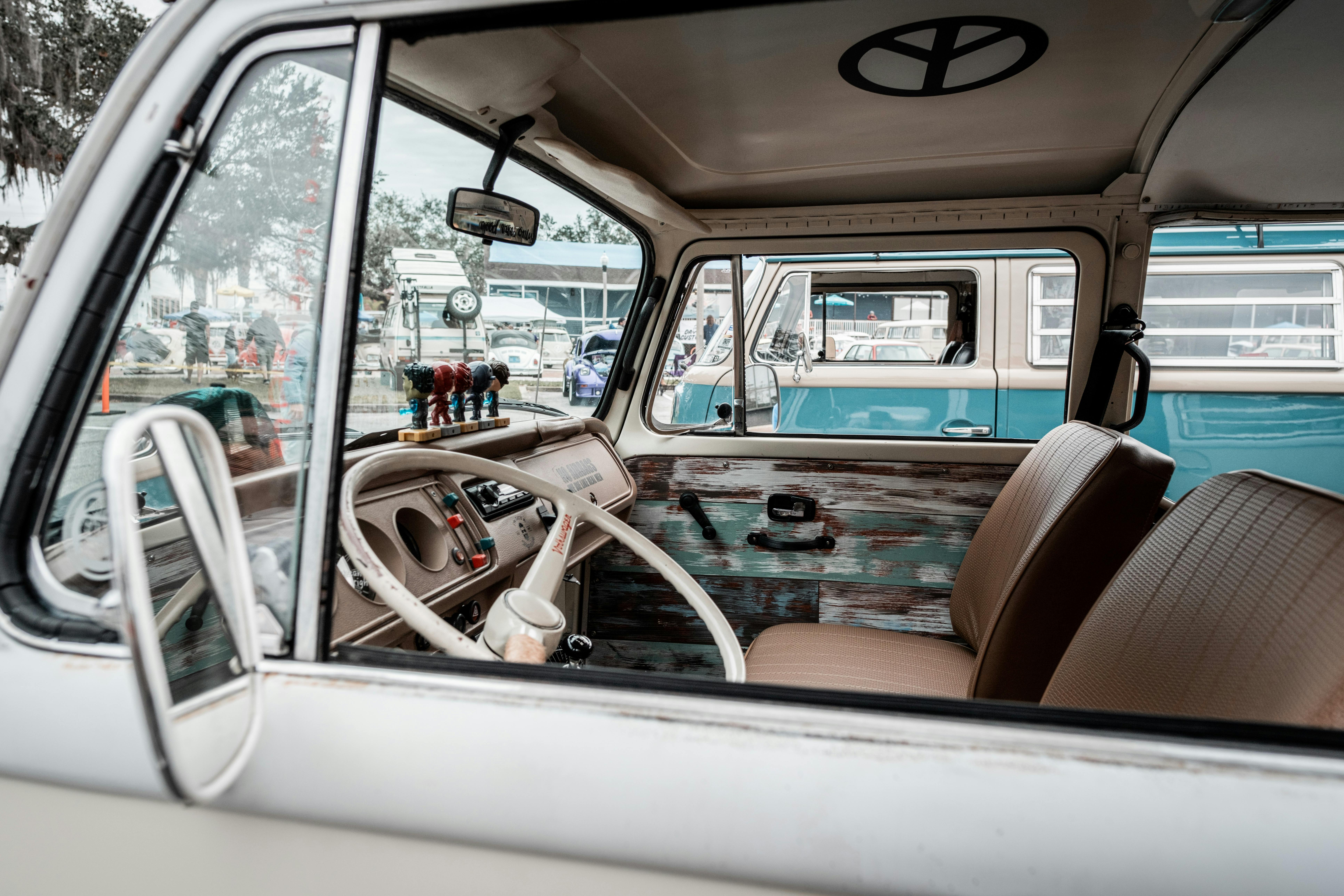 Interior of a Restored Classic Volkswagen Microbus · Free Stock Photo